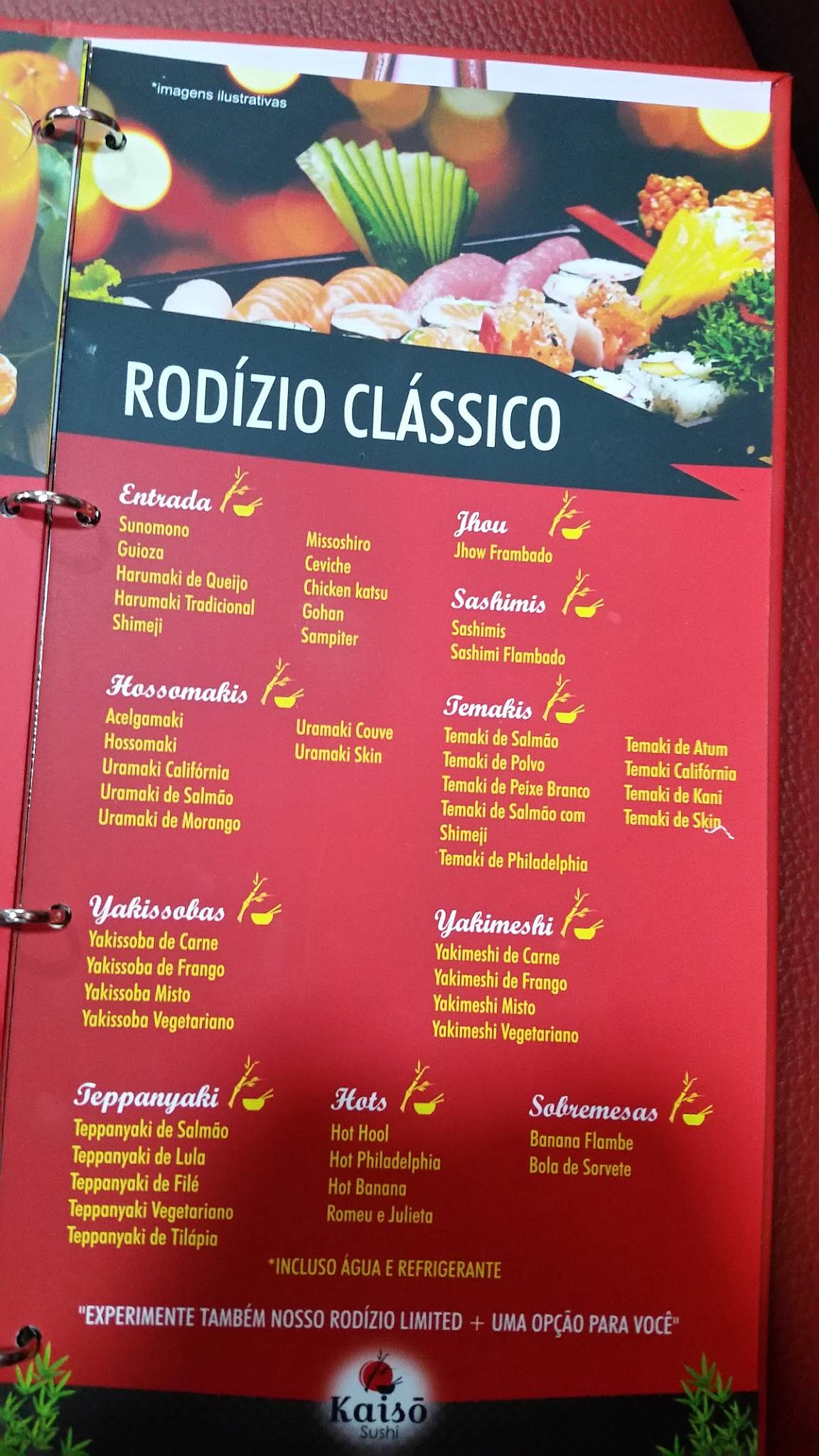 Menu em Kaisõ Sushi restaurante, Maringá