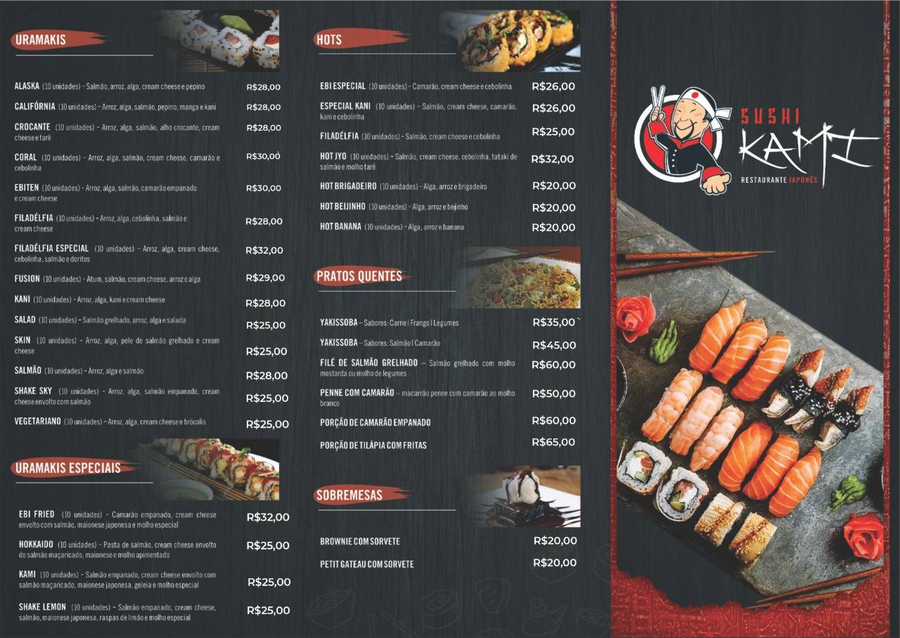 Menu em Kami Sushi restaurante, Erechim, Rua argentina 320