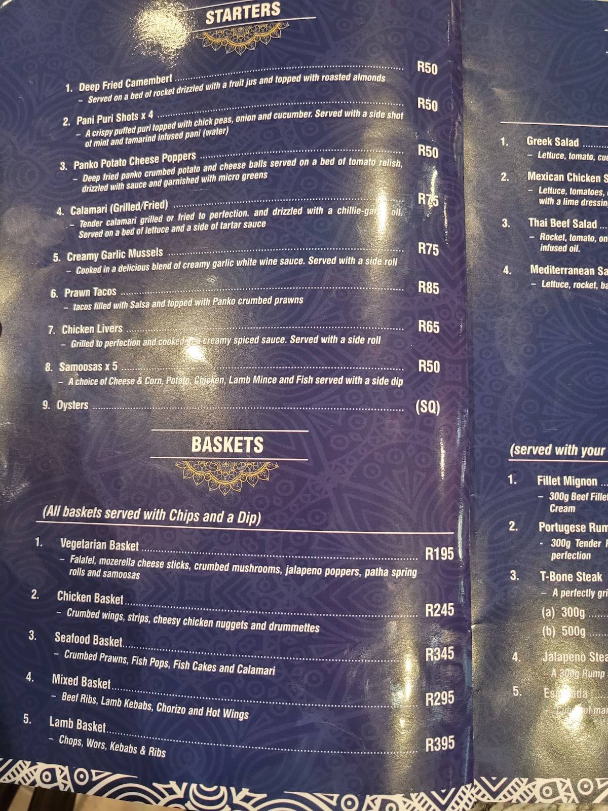Menu at Kantara - Restaurant & Lounge, New Redruth