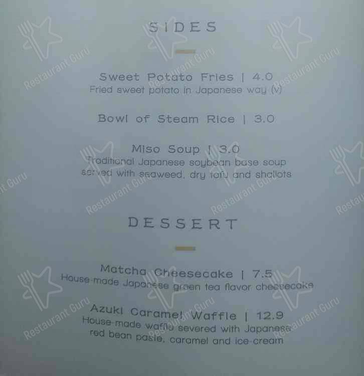 Menu at Kashiwa Japanese Restaurant, Scarborough