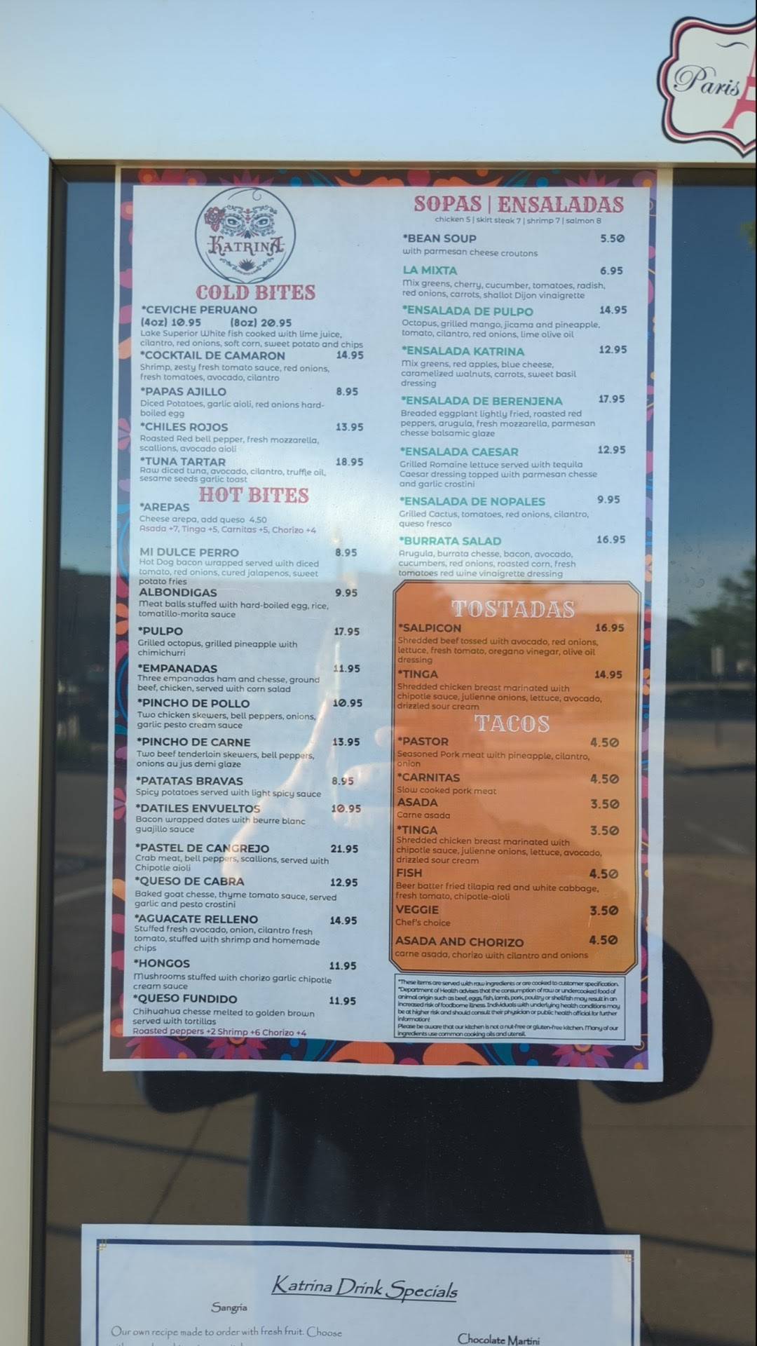 Menu at Katrina Latin Bites & Bar, Naperville