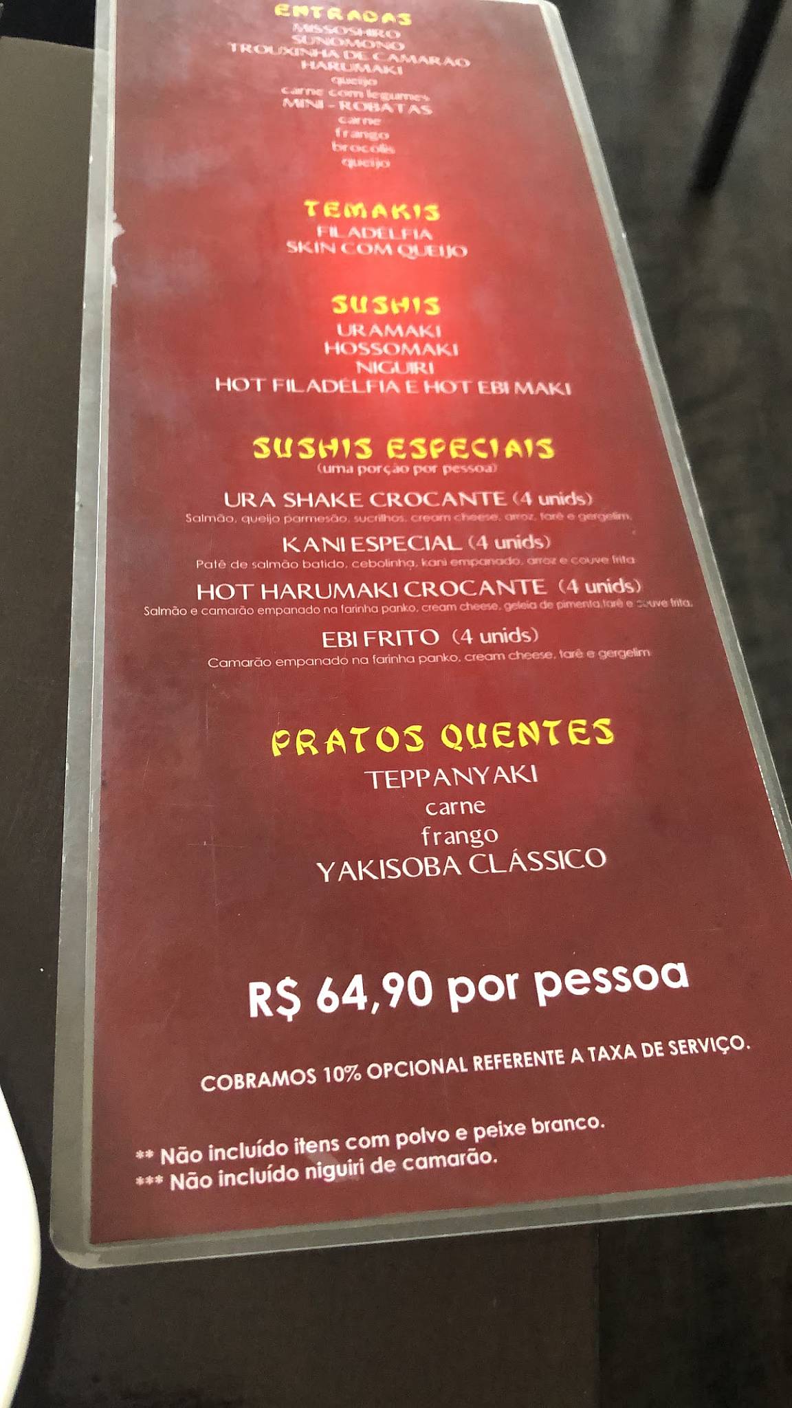 Menu em kazu restaurante, Fortaleza, Rua Ana Bilhar
