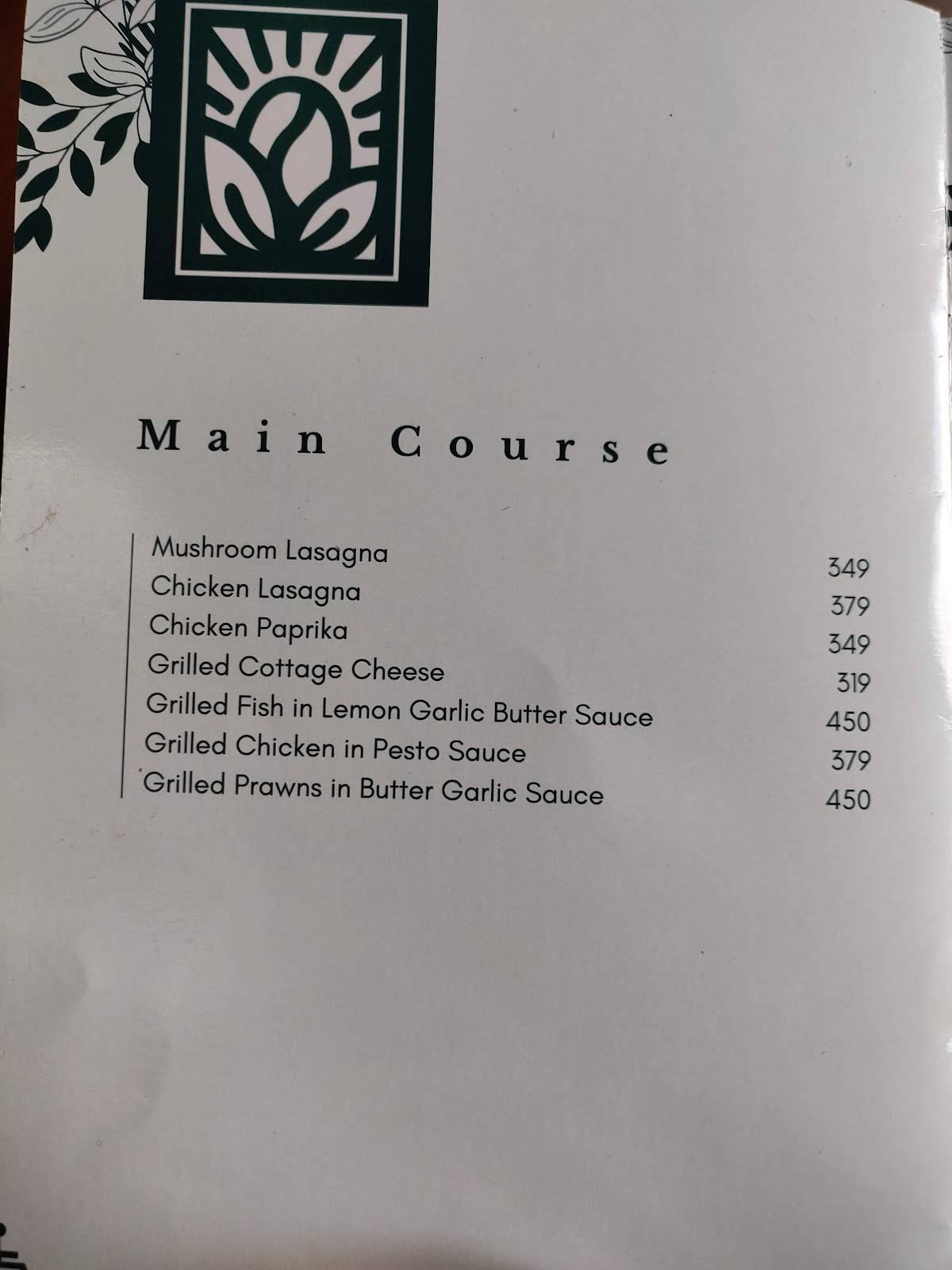 Menu at Kefi, Hyderabad