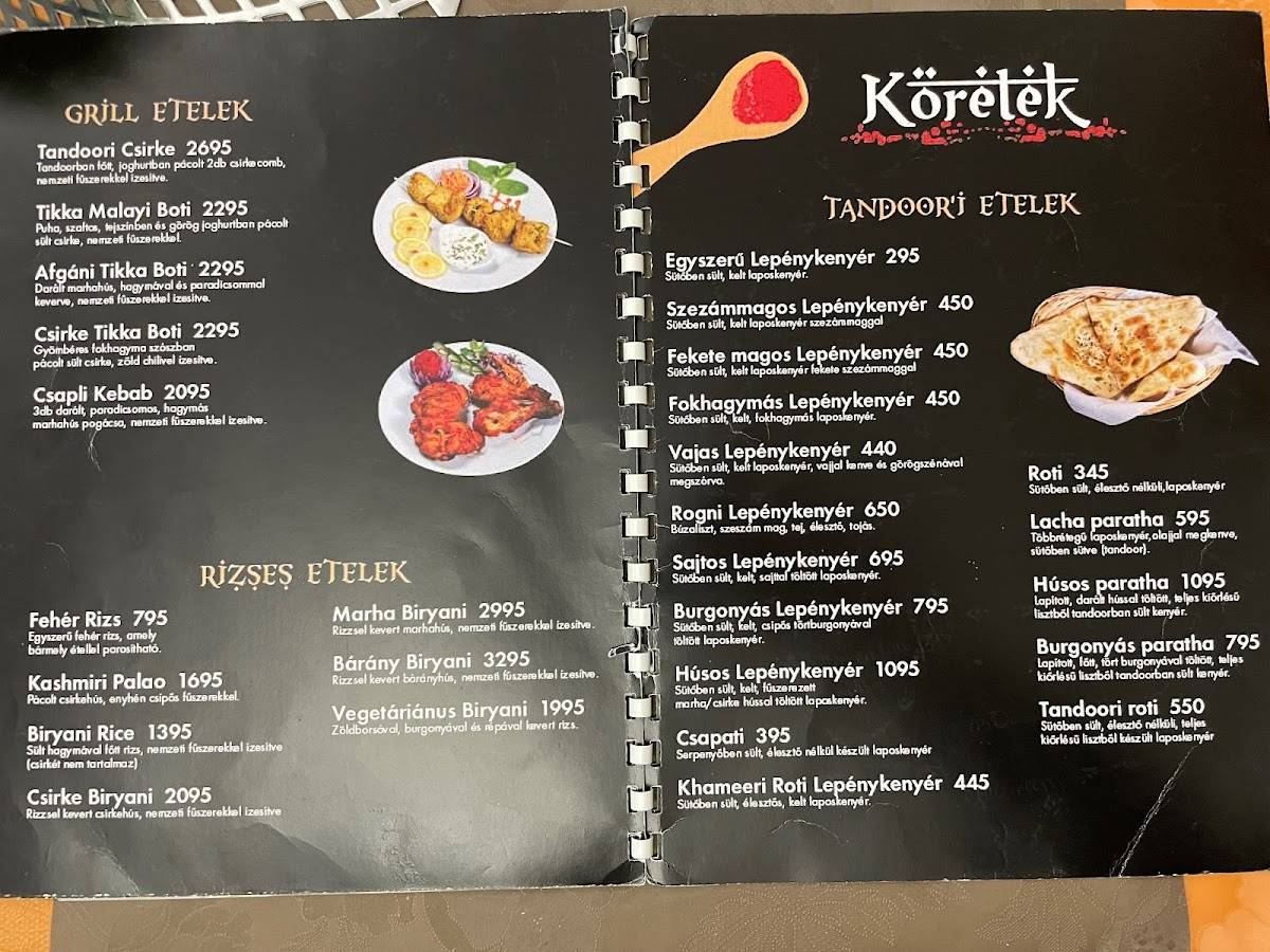 Menu at Khpal Kor Pécs restaurant, Pécs