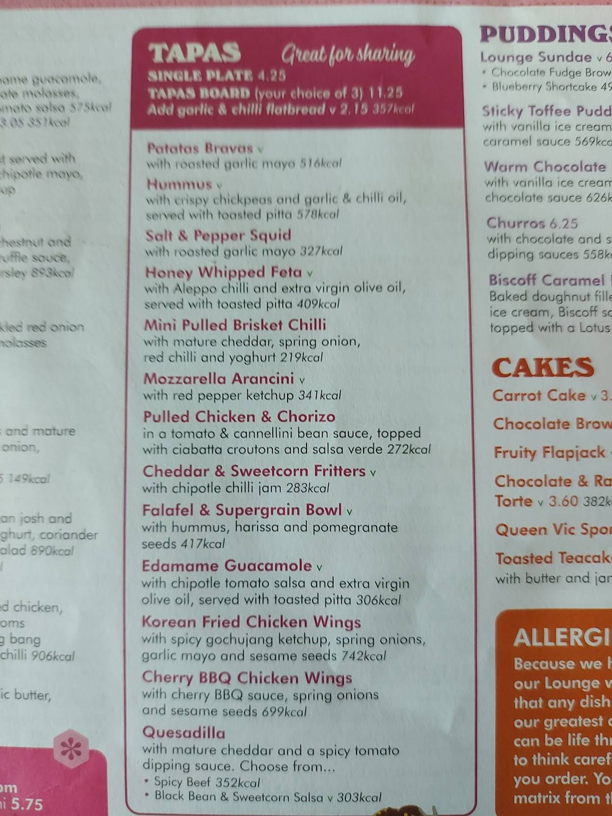Menu at Tappeto Lounge restaurant, Kidderminster