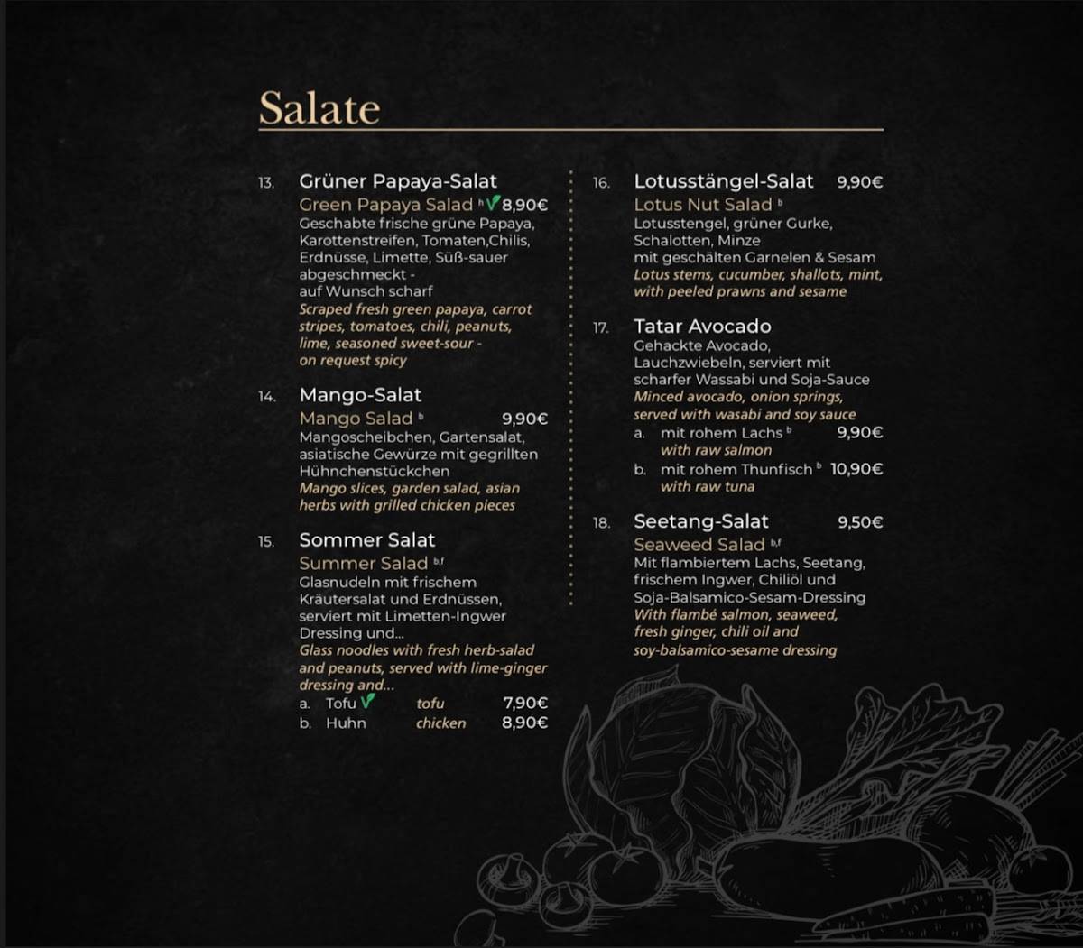 Speisekarte von Buddha Lounge restaurant, Kiel
