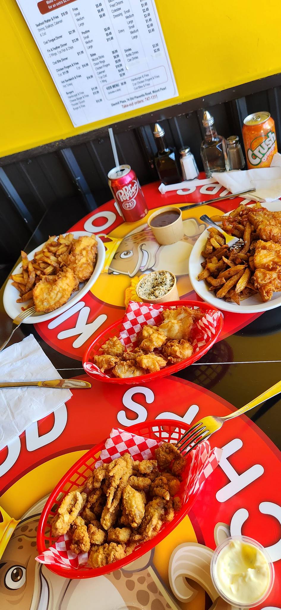 Menu at King Cod Fish and Chips restaurant, Mount Pearl