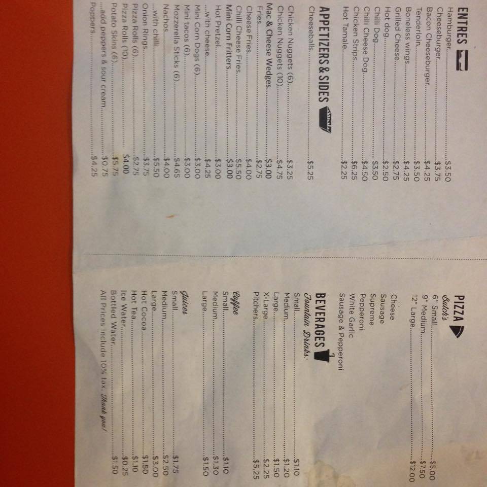 Menu at Kingpins Sports Bar, Peoria