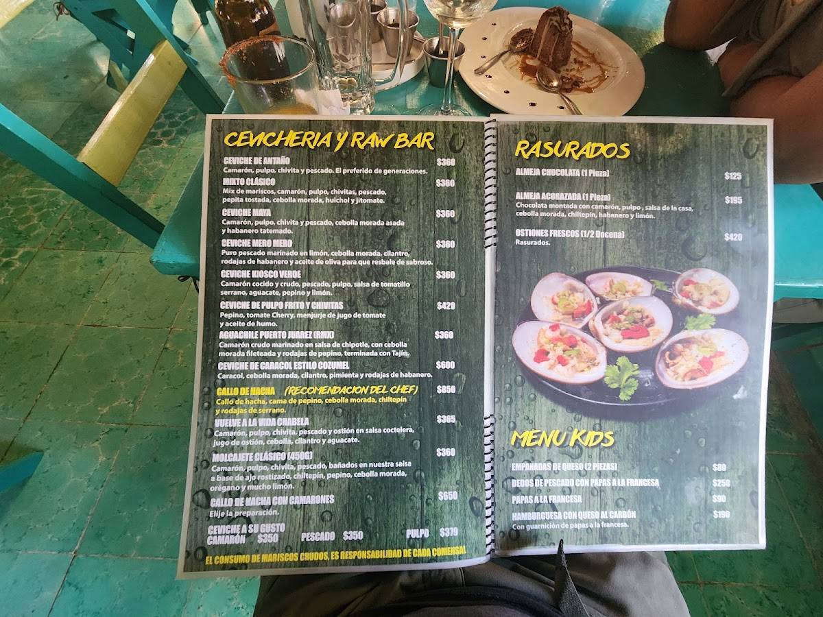 Menu at Kiosco Verde restaurant, Cancún, Av. Lopez Portillo S.M. 85 ...