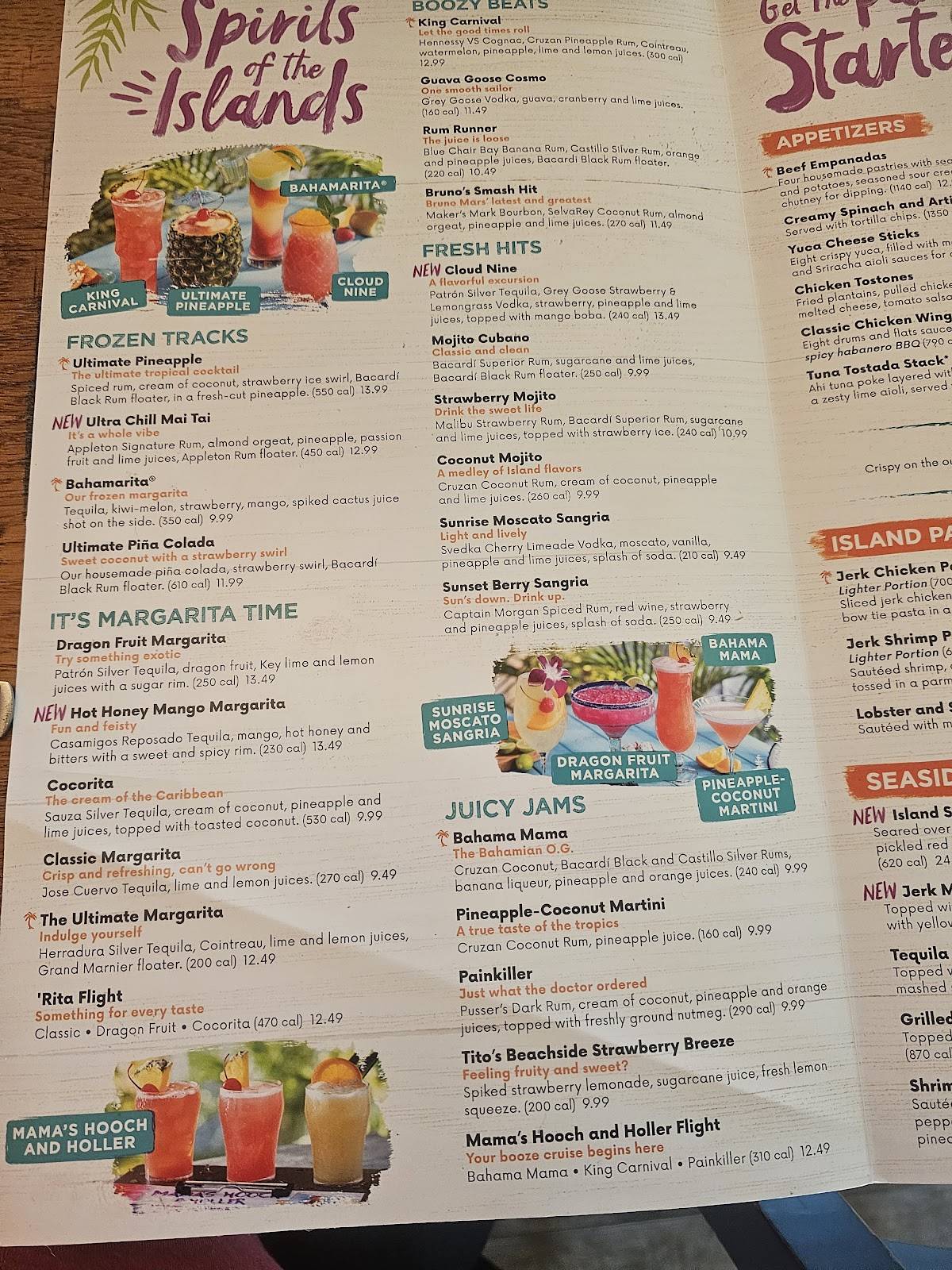 Menu at Bahama Breeze pub & bar, Kissimmee, W Osceola Pkwy