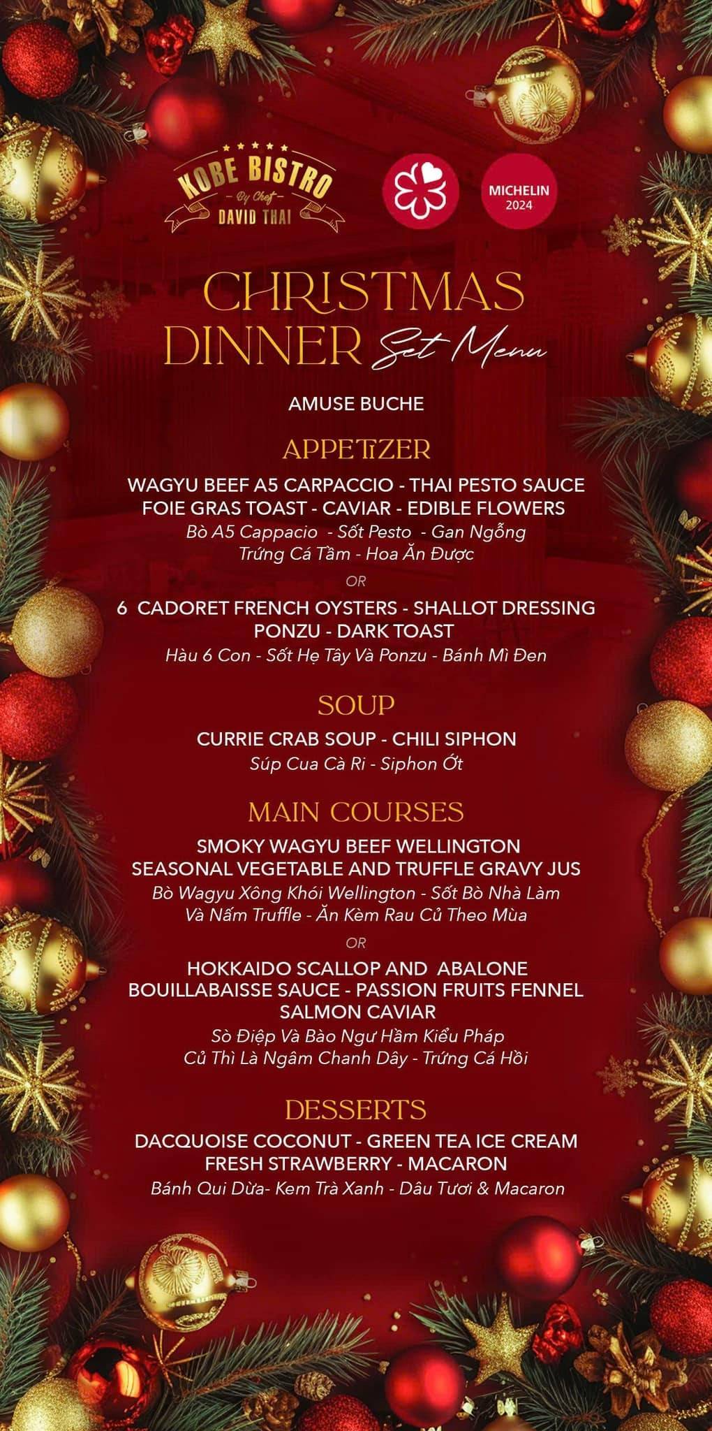 Menu at Kobe Bistro By Chef David Thai restaurant, Ho Chi Minh City