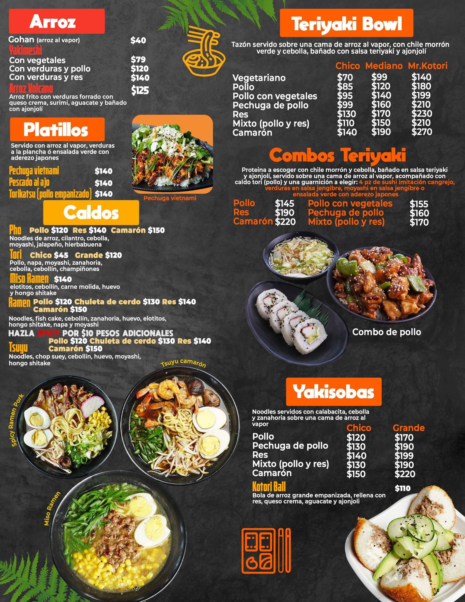 Carta del restaurante Kotori - Aviacion (Cuauhtémoc), Mexicali, Calz ...