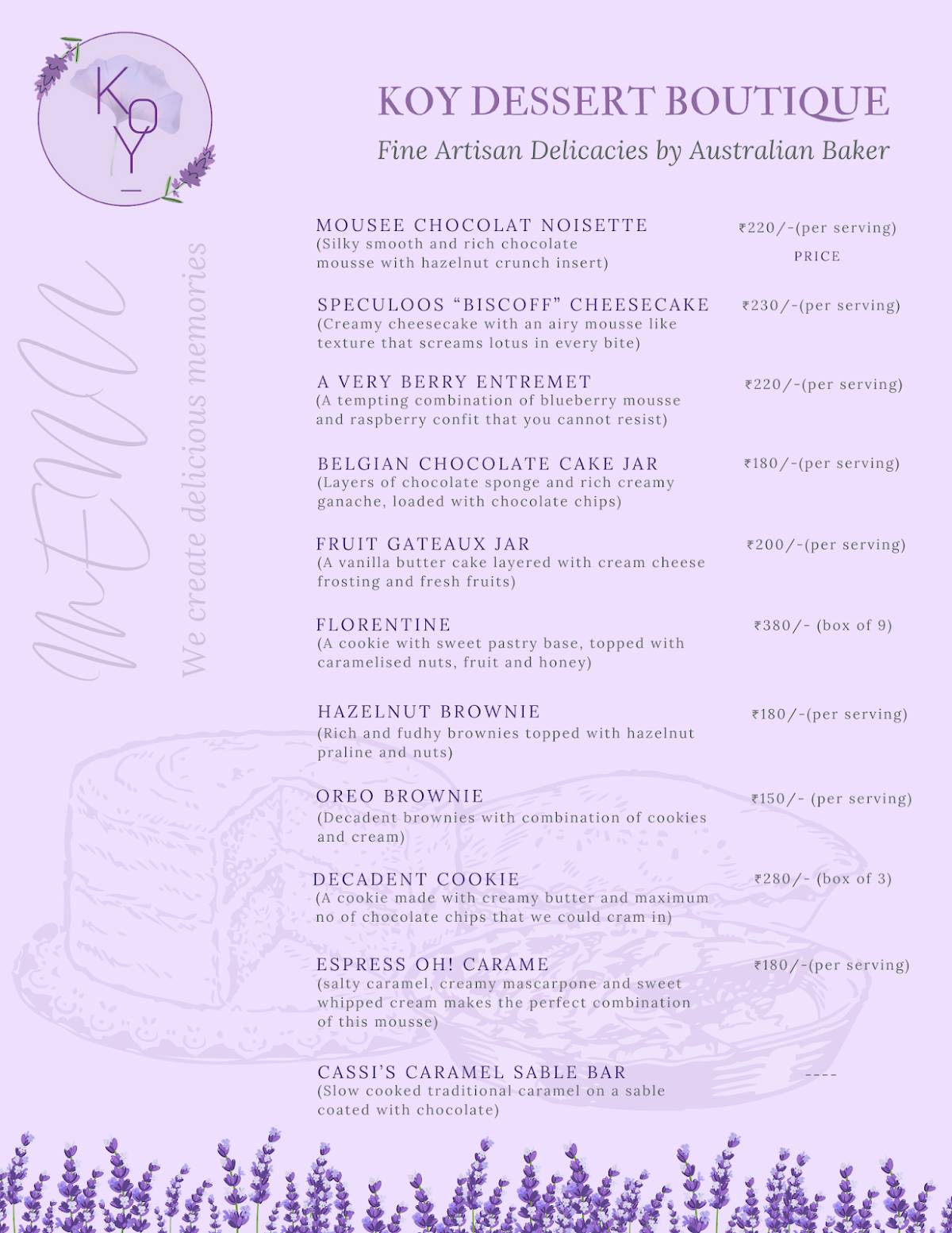 Menu at Koy Bakers, Gurugram, D 33