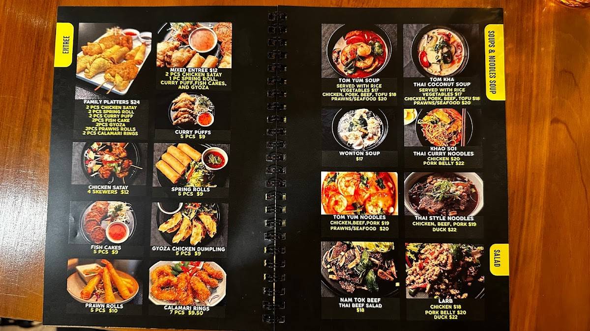 Menu at Krung Thep Thai Street Food Ashburton restaurant, Ashburton