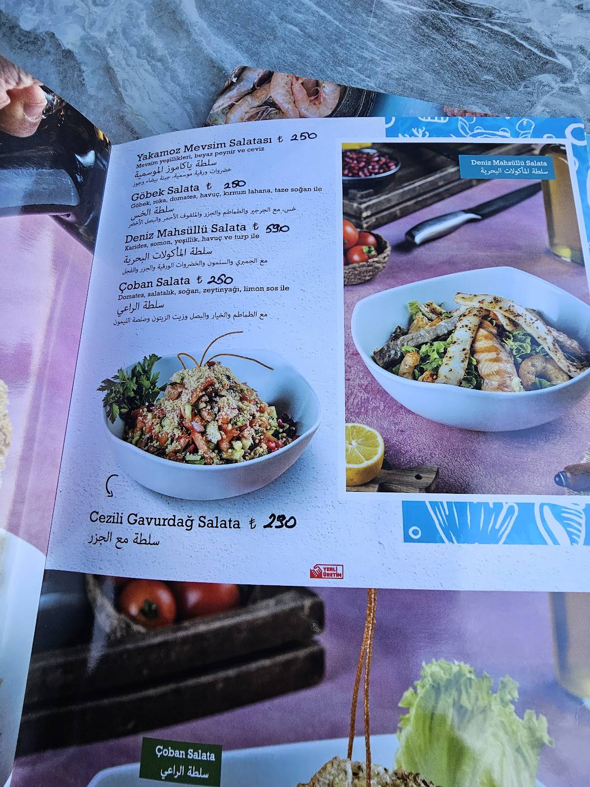 Menu at Kuleli Yakamoz Restaurant, Istanbul, Kuleli Cd. No:69