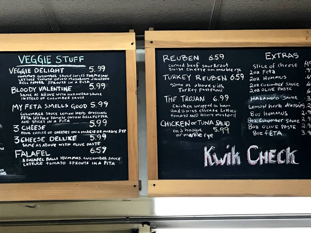 Menu at Kwik Chek restaurant, Memphis