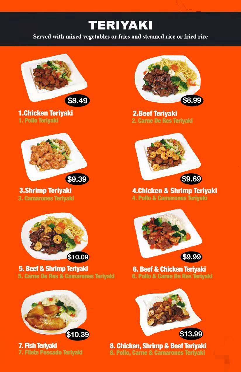 Menu at Kyoto Go Teriyaki Japanese Grill restaurant, Silver Spring