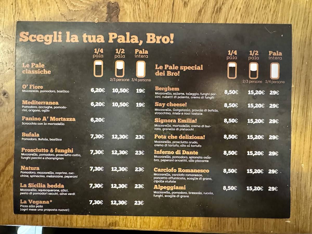 Menu da LA PALA BROs pizzeria, Bergamo