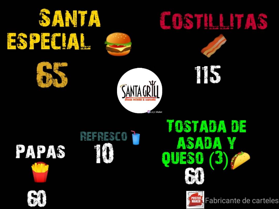 Menu at LA SANTA Grill Dgo, Durango