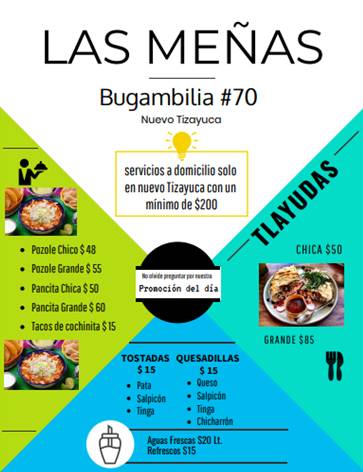 Carta del restaurante LAS MEÑAS, Tizayuca