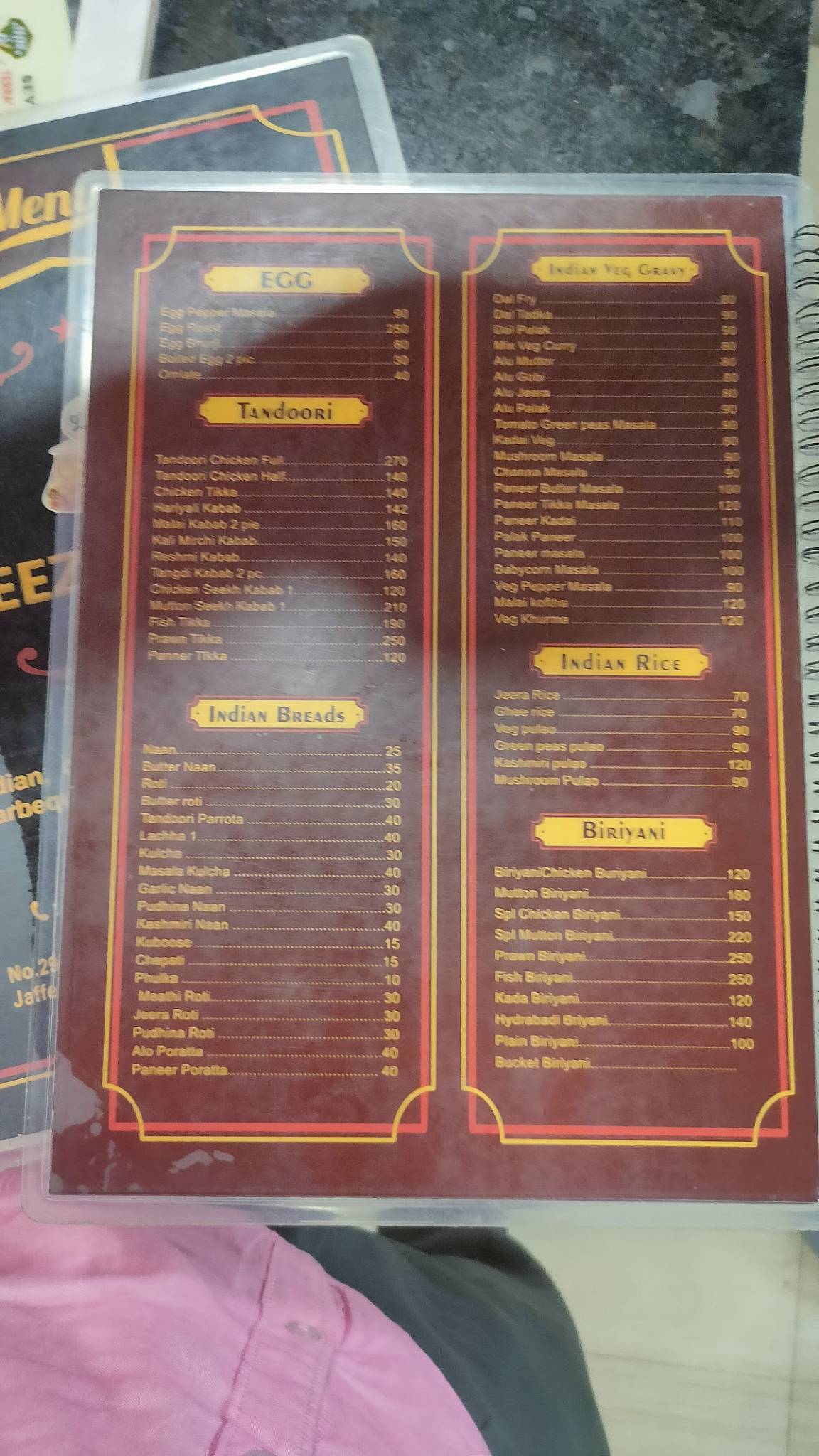 Menu at LAZEEZ BIRIYANI, Chennai