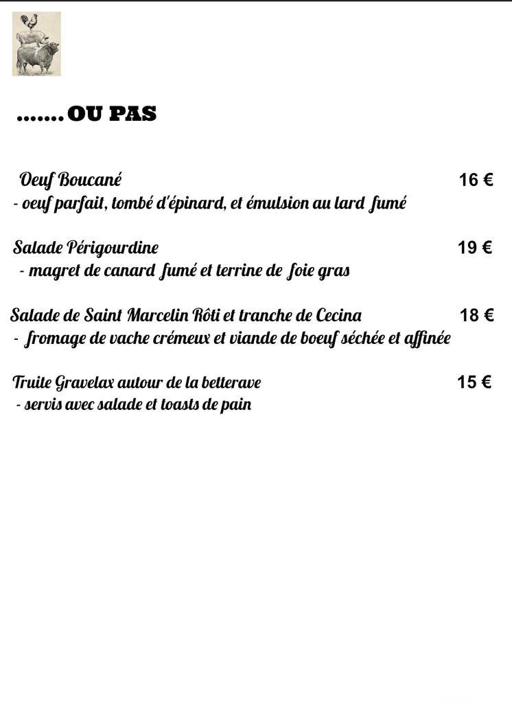 Menu au L'Accord Parfait restaurant, Divonne-les-Bains