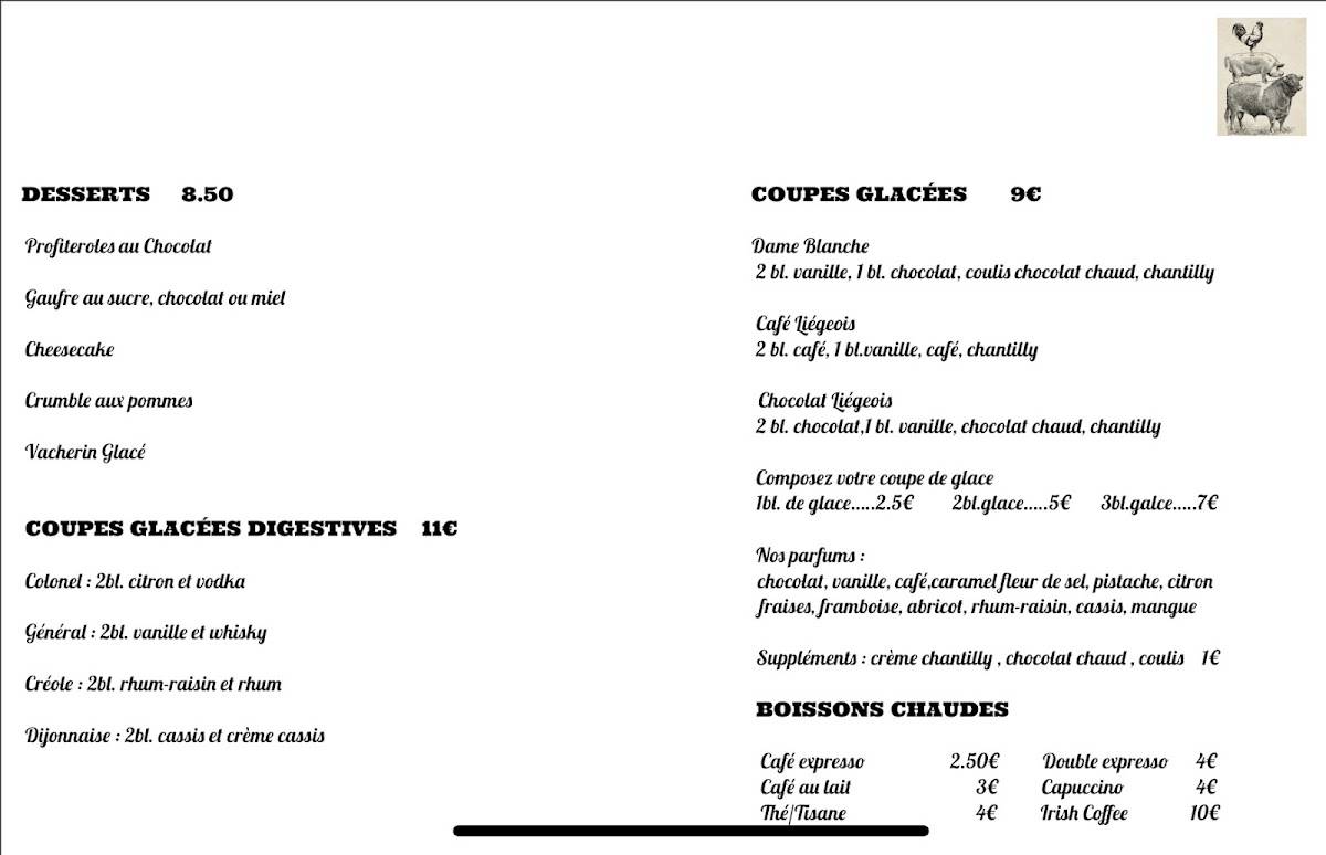 Menu au L'Accord Parfait restaurant, Divonne-les-Bains