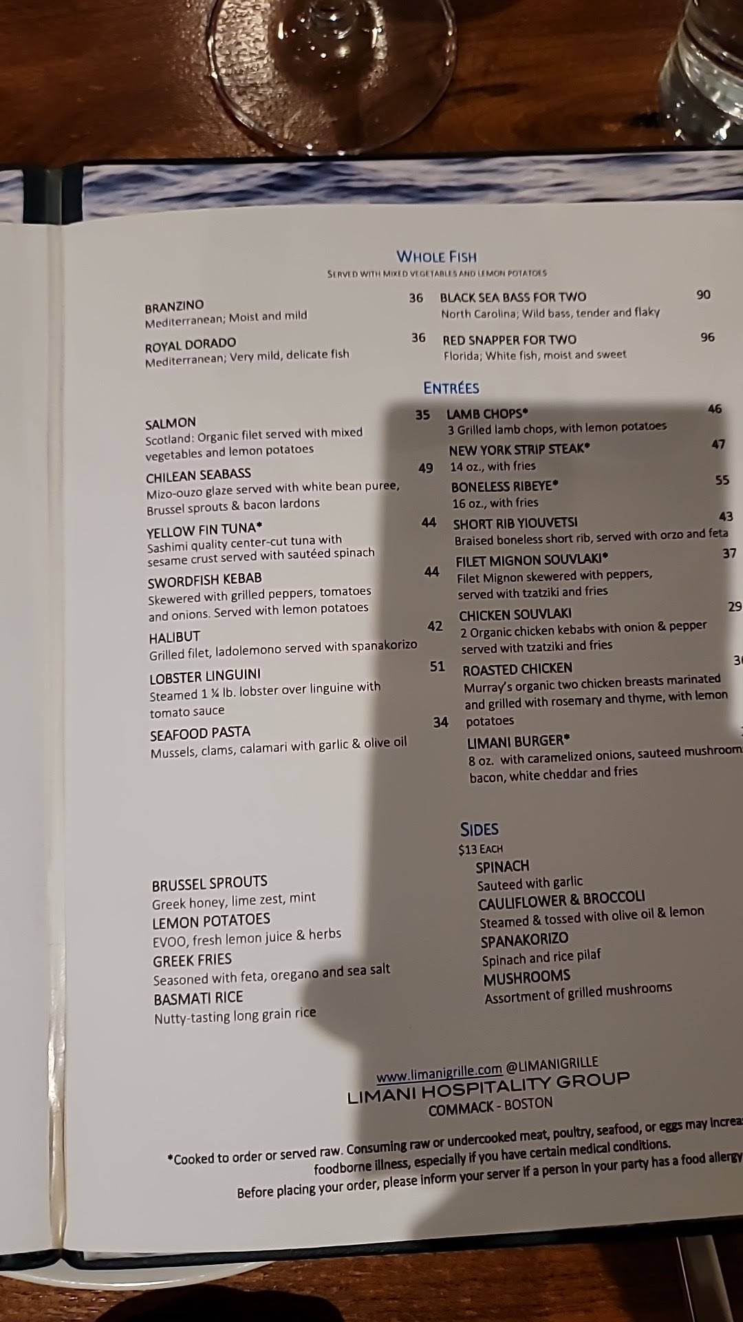 Menu at LIMANI GRILLE restaurant, Commack