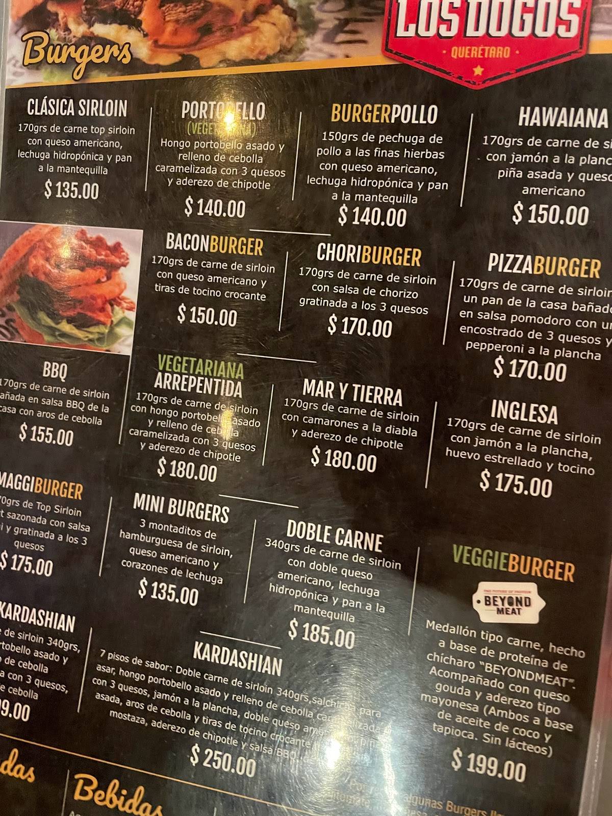 Carta del restaurante LOS DOGOS ORIGINALES ZIBATÁ, Mexico