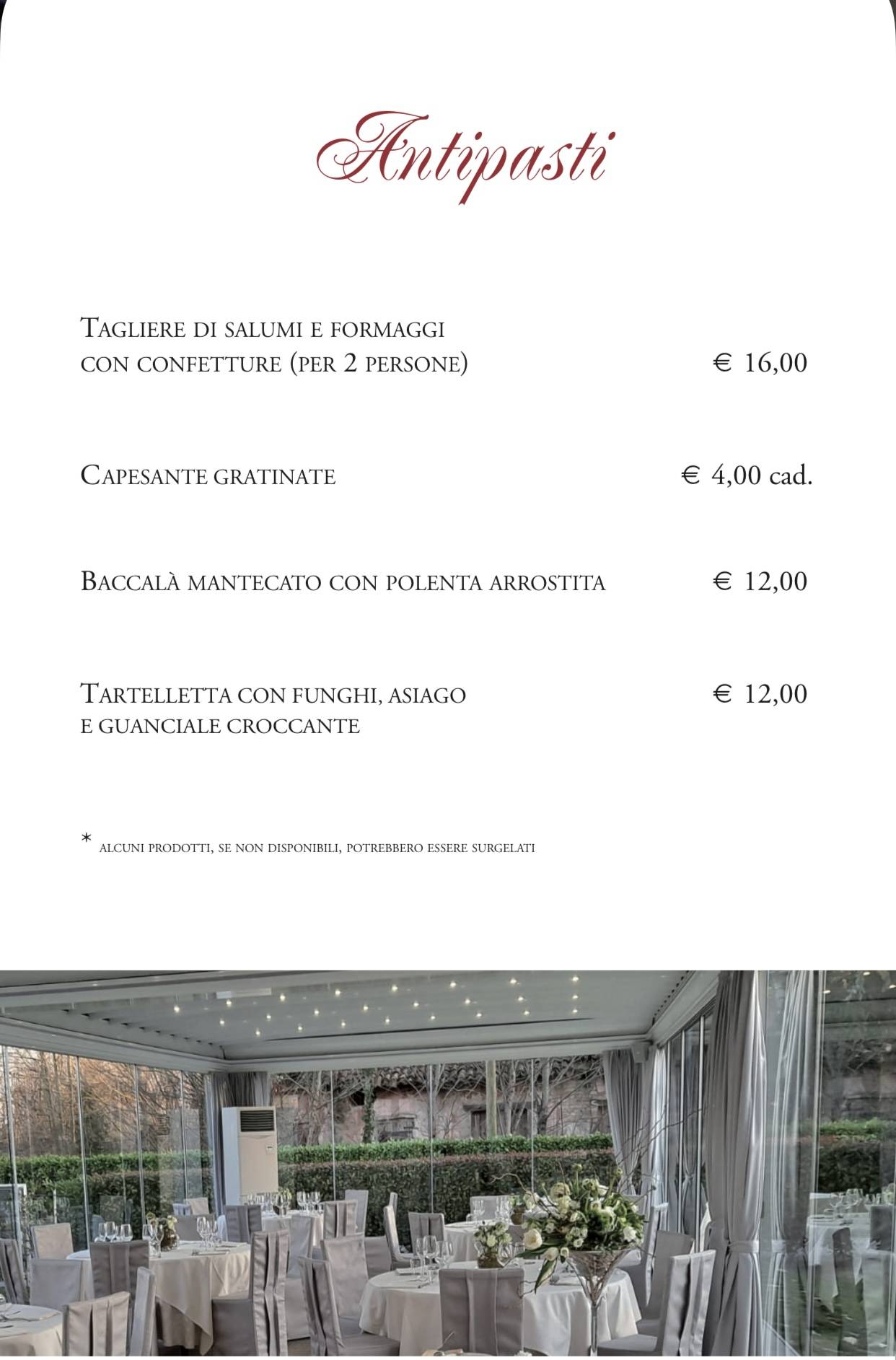 Menu da La Capinera pizzeria, Pianiga