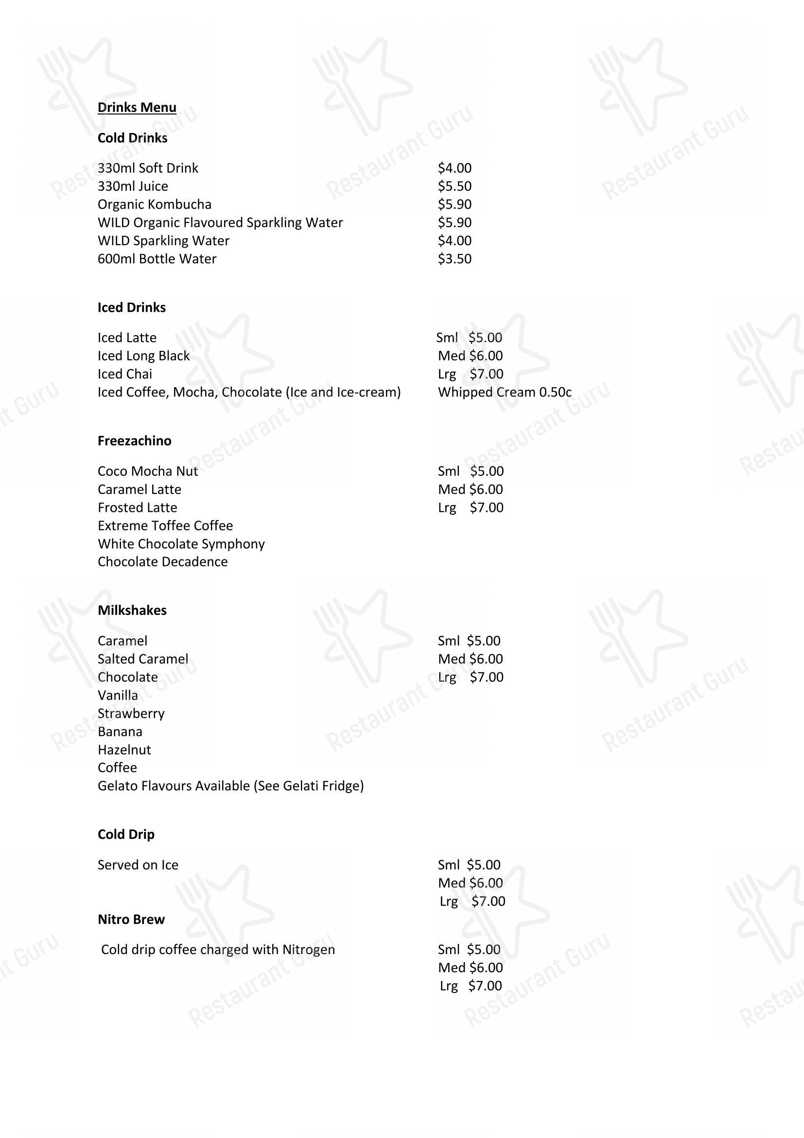 Menu at La Crema Reserve Roastery cafe, Saint Marys