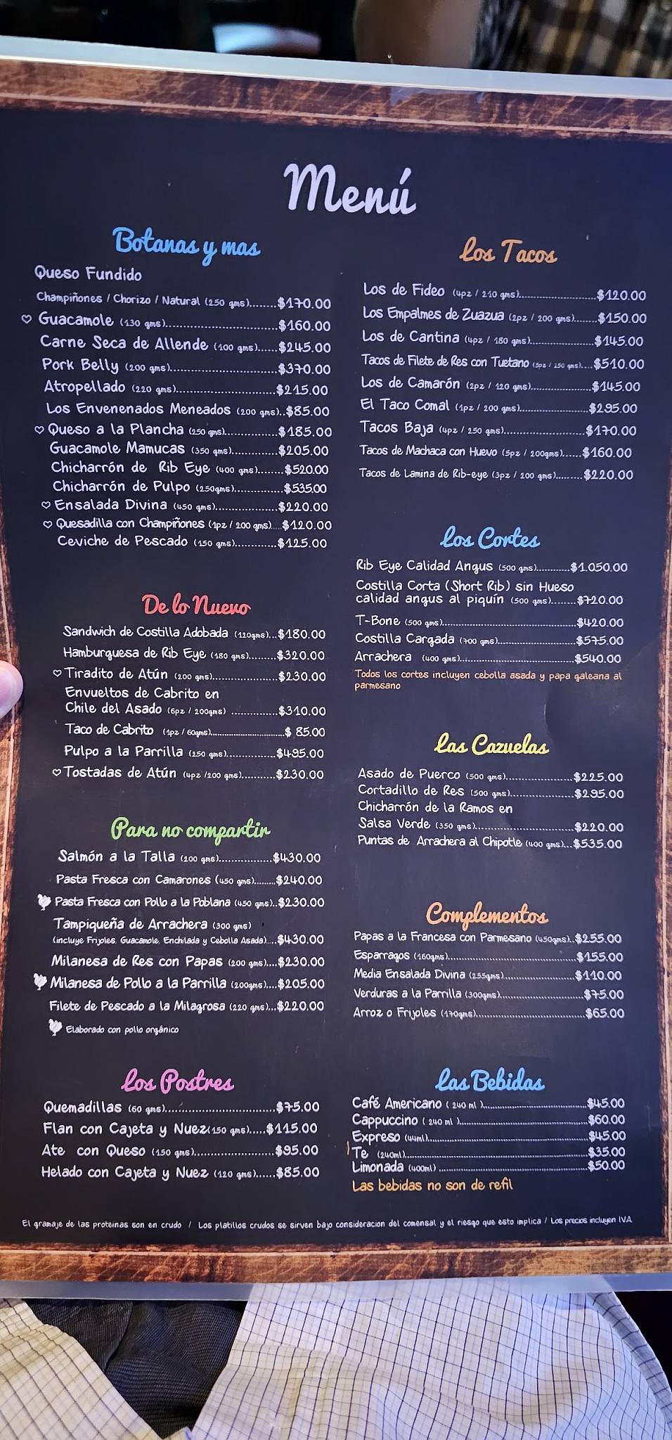 Menu at La Divina restaurant, Monterrey, C. Diego de Montemayor 507 Sur