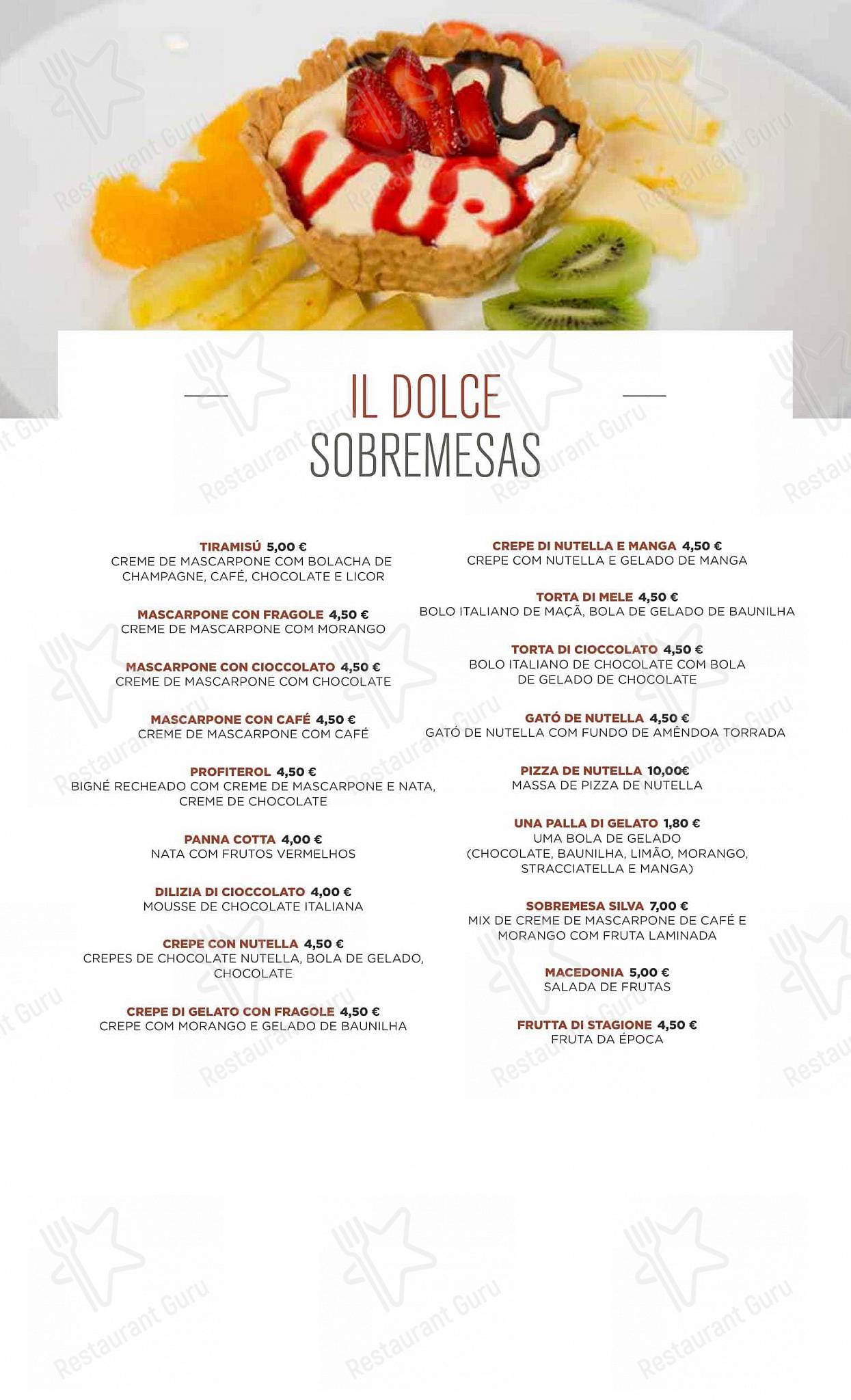 Menu em La Expo Dolce Vita pizzaria, Lisboa, Alameda dos Oceanos 41 C ...