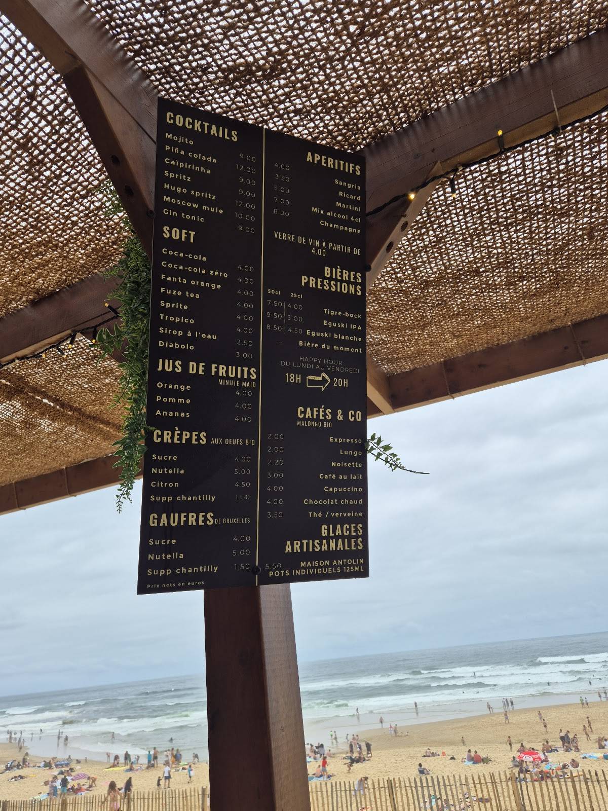 Menu au La Frégate restaurant, Vieux-Boucau-les-Bains