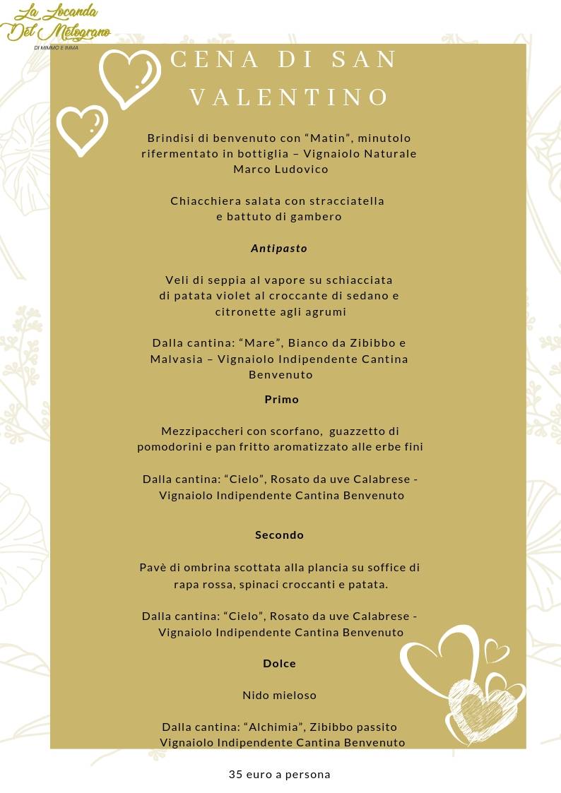 Menu da La Locanda del Melograno ristorante, Gioia del Colle