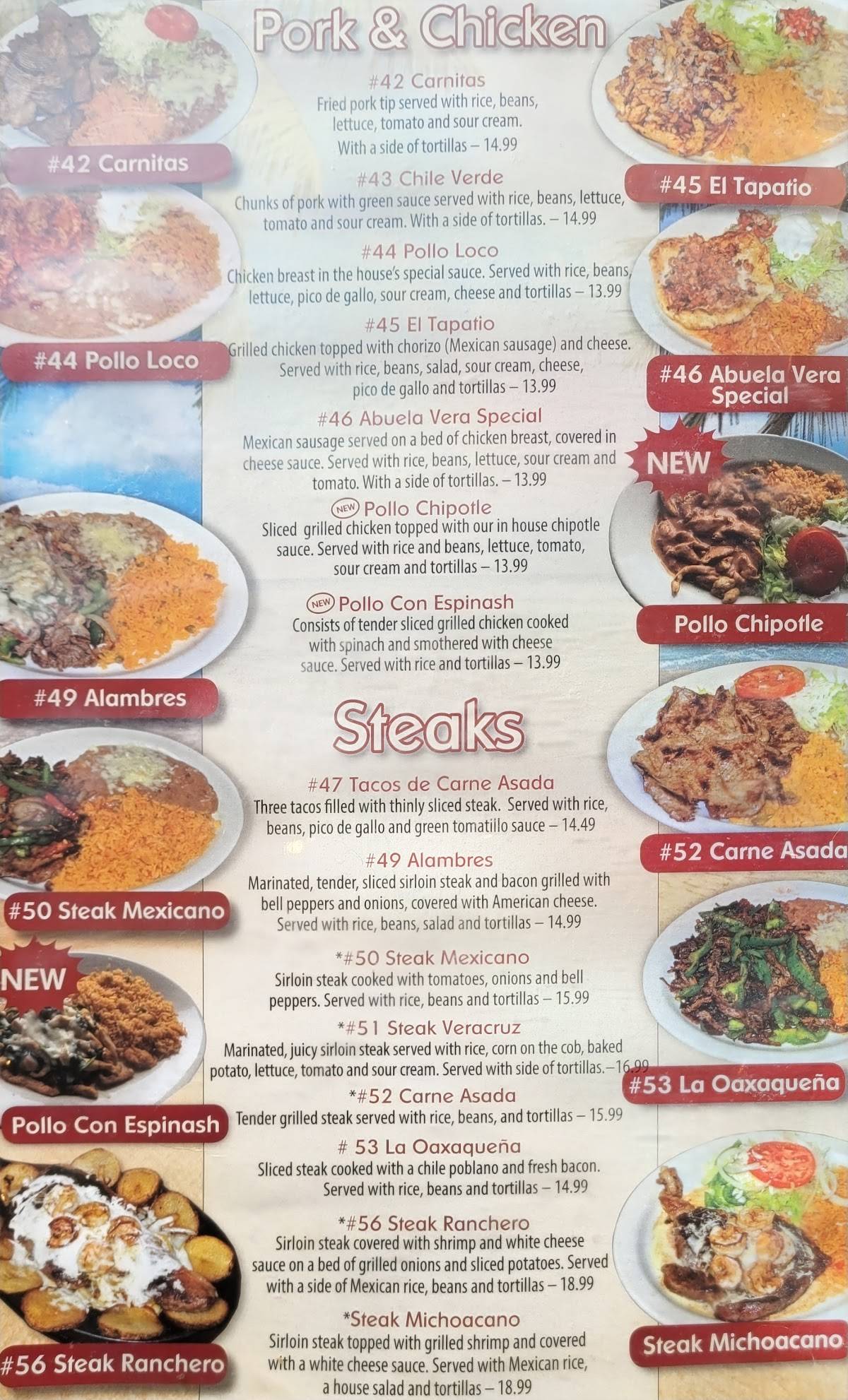 Menu at La Palma Mexican Restaurant - Urbana, Urbana