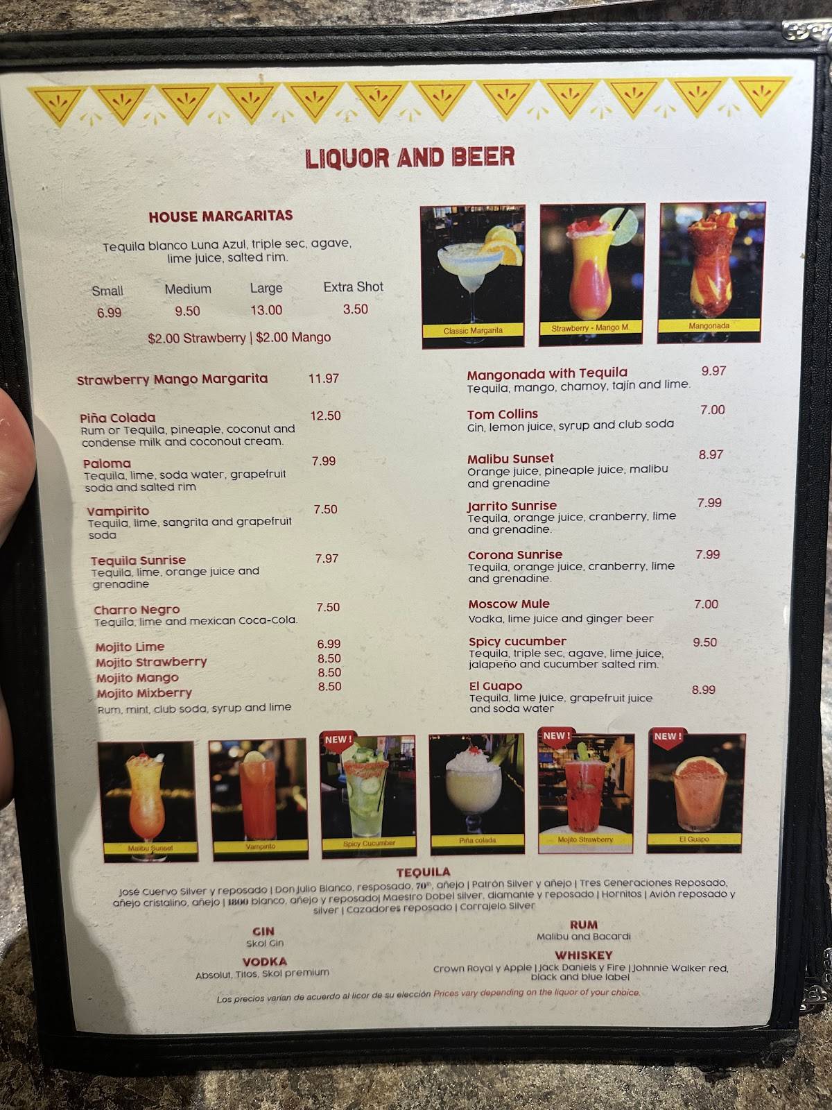 Menu at La Papa Loca restaurant, Lafayette, Johnston St