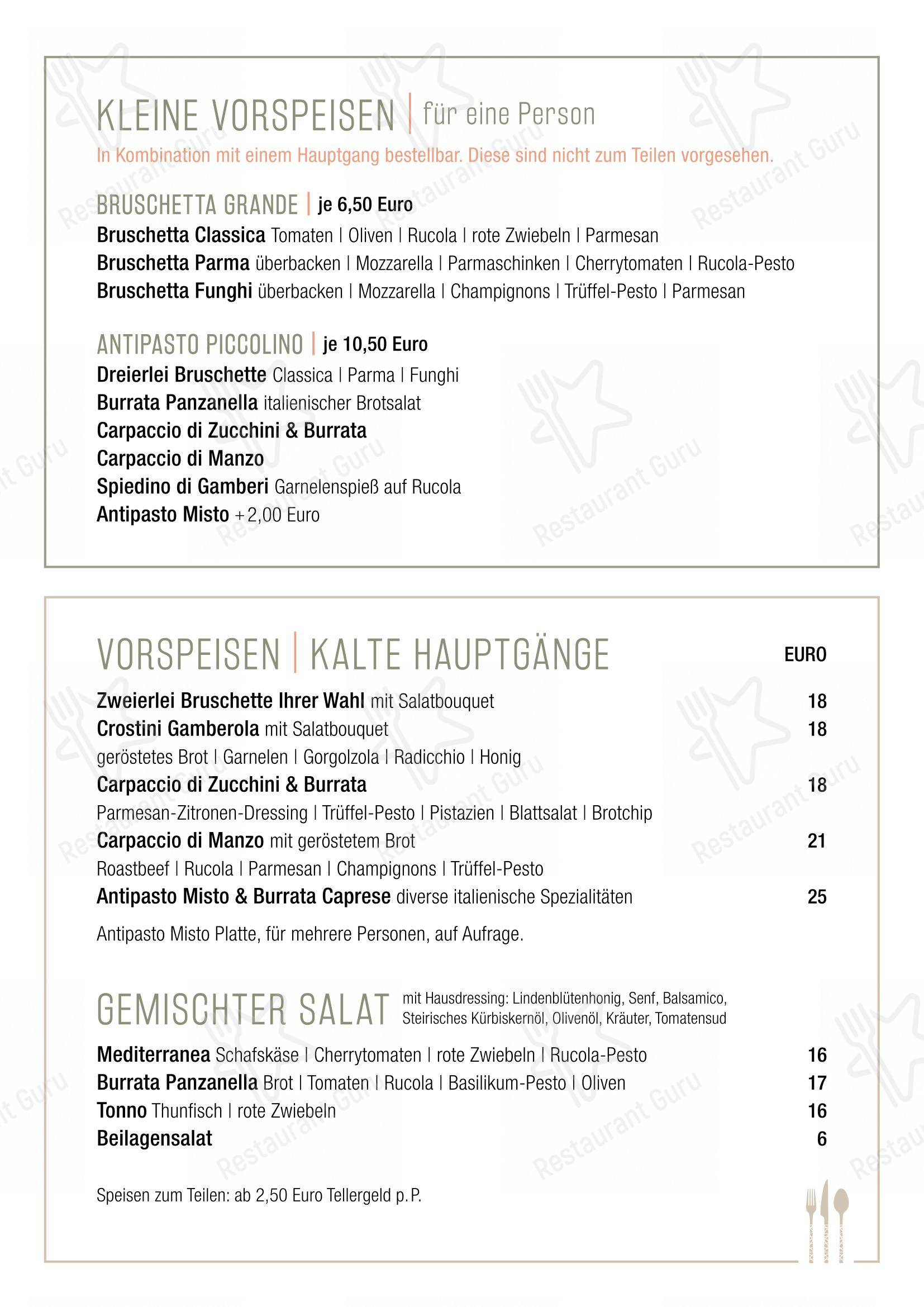 Speisekarte von La Rotonda restaurant, Wolfsburg