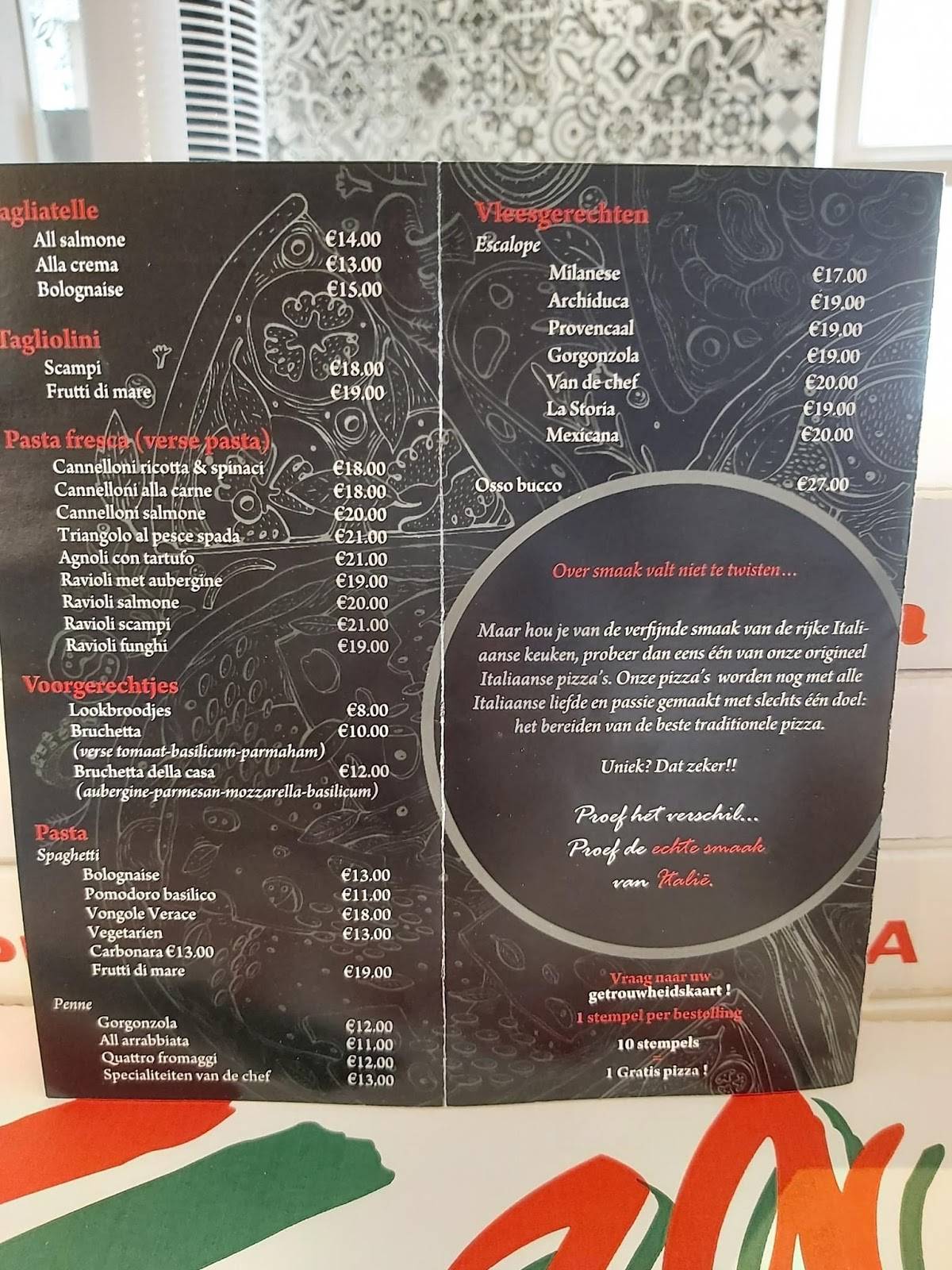 Menu at La Storia Da Calogero & Lilly, Deinze
