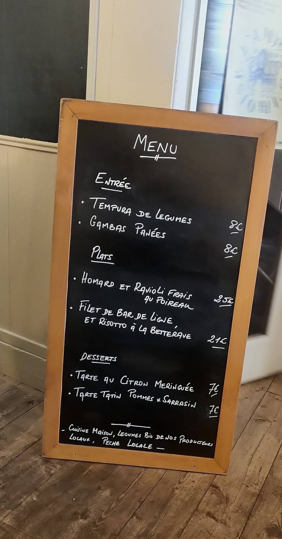 Menu au La table de lou restaurant, Pont-Croix