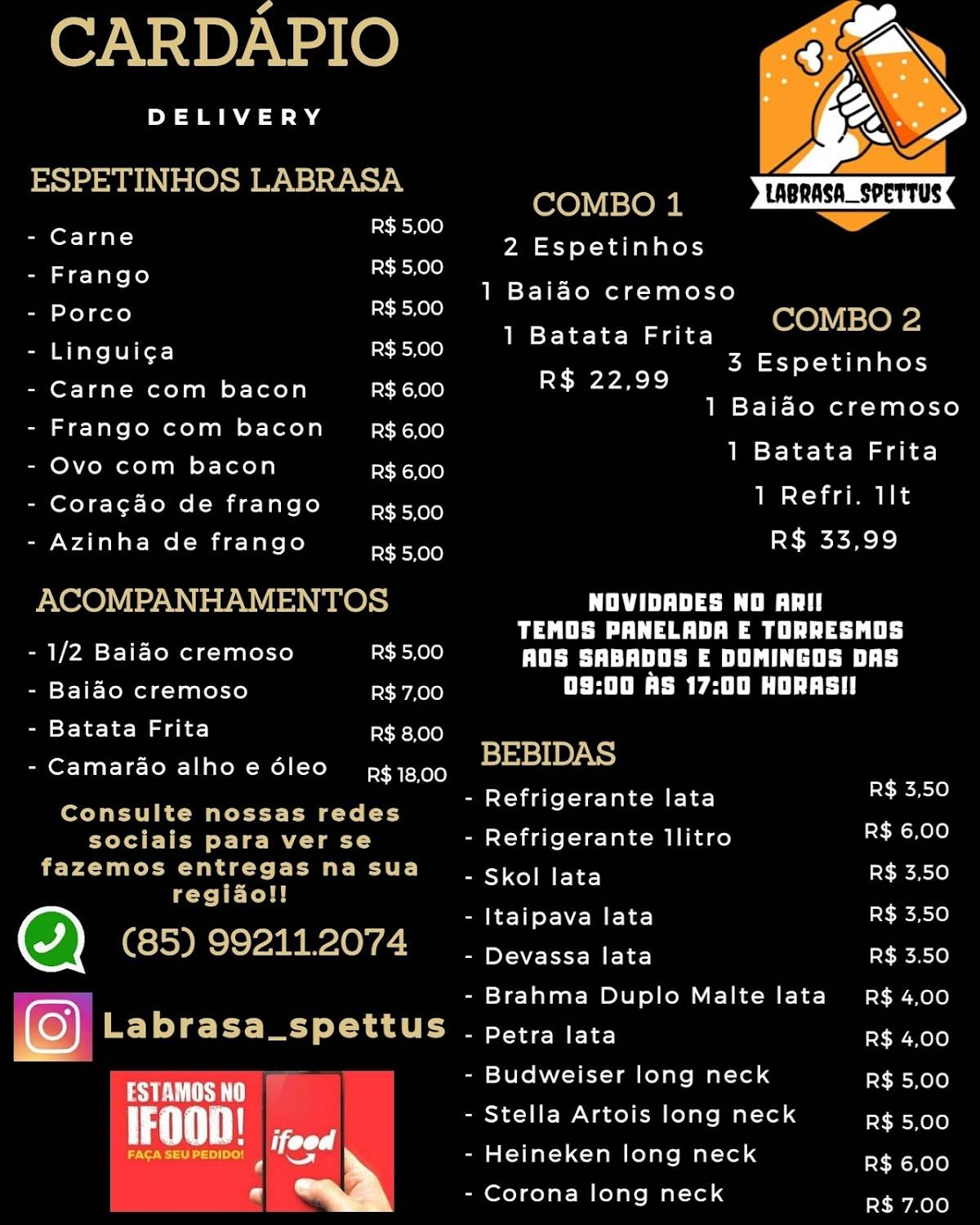 Carta del restaurante LaBrasaSpettus, Fortaleza