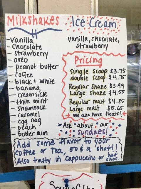 Menu at Lake Zoar Drive-In fast food, Monroe