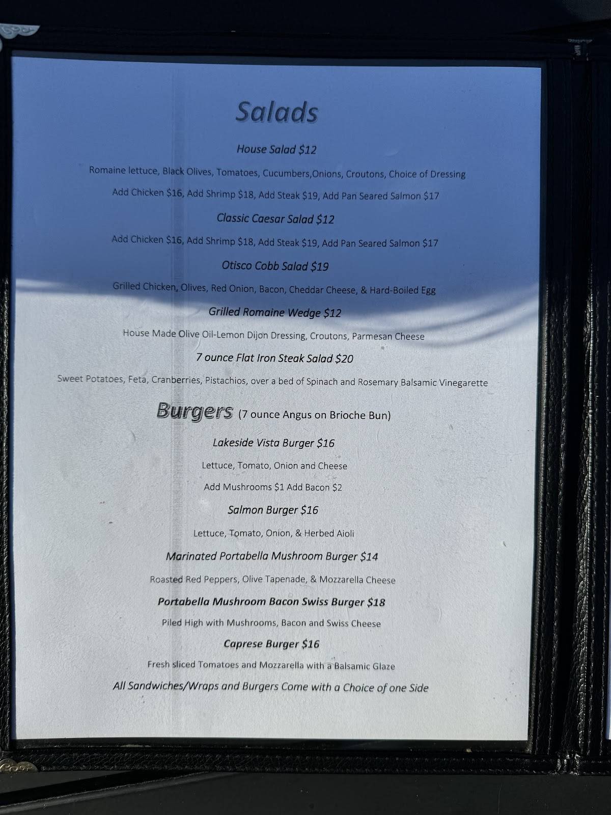 Menu at Lakeside Vista Restaurant & Tavern, USA, NY 174