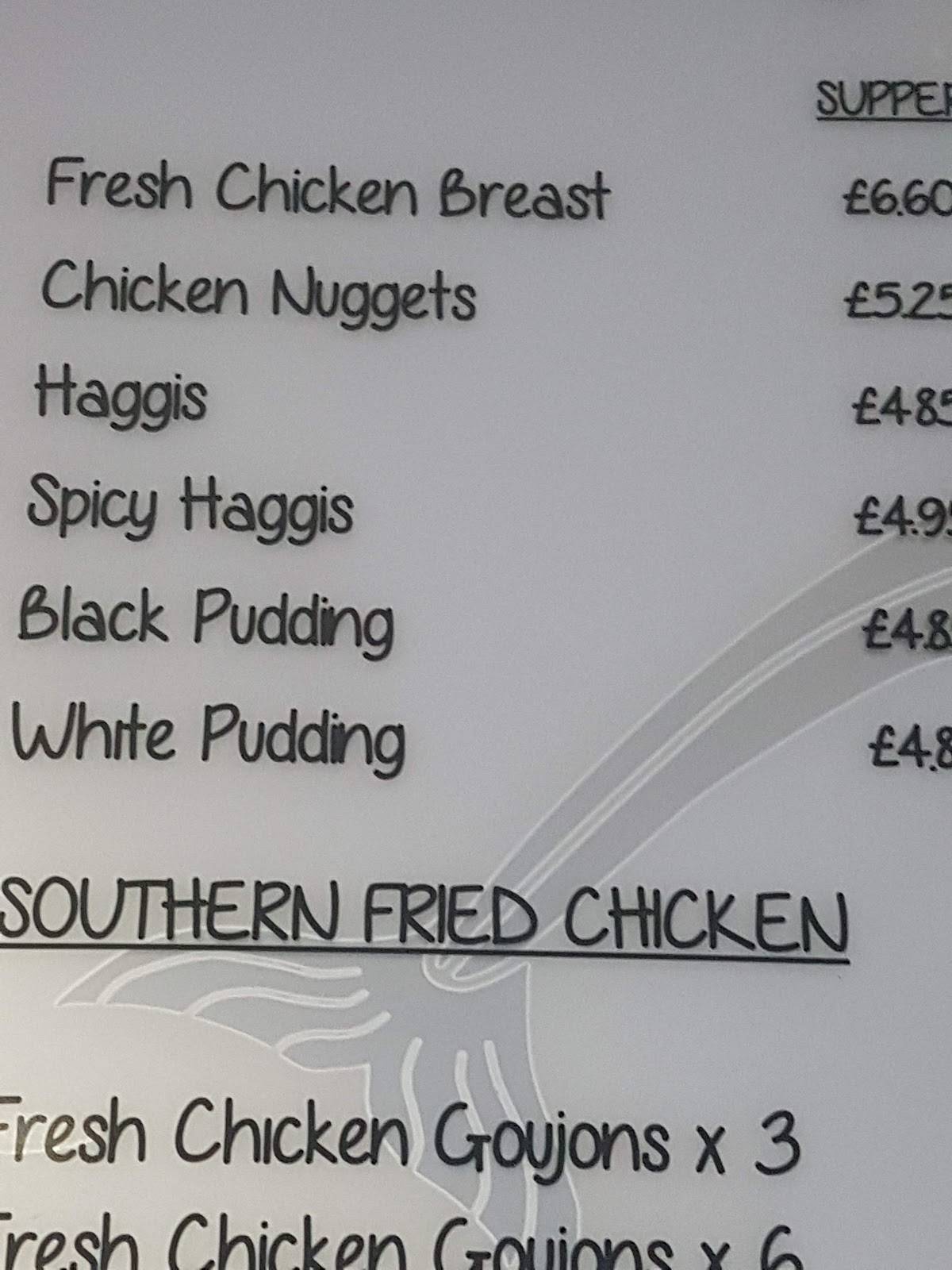Menu at Land & Sea Fish & Chip Shop fast food, Polmont