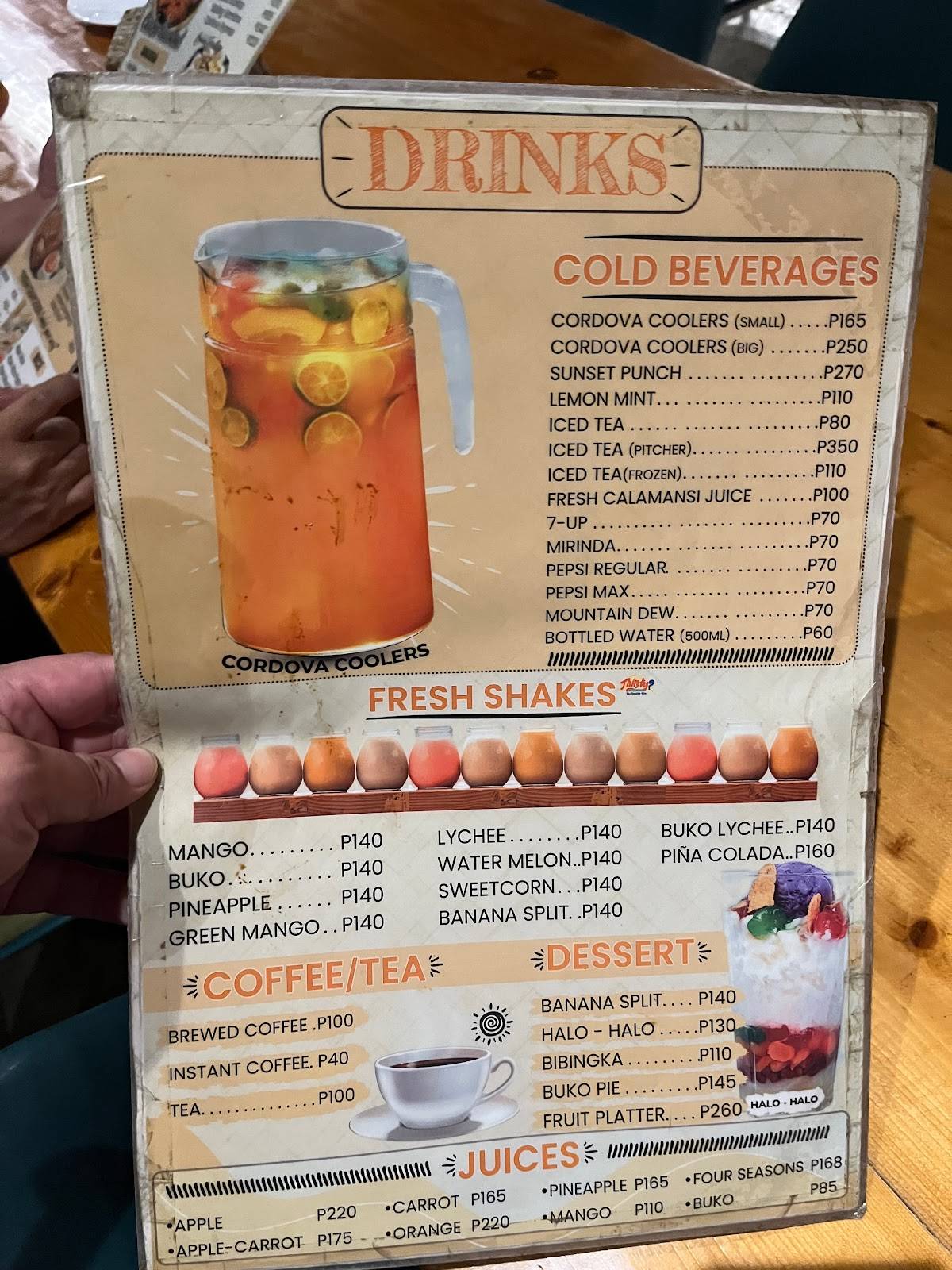 Menu at Lantaw Floating Native Restaurant - Cordova, Cebu City