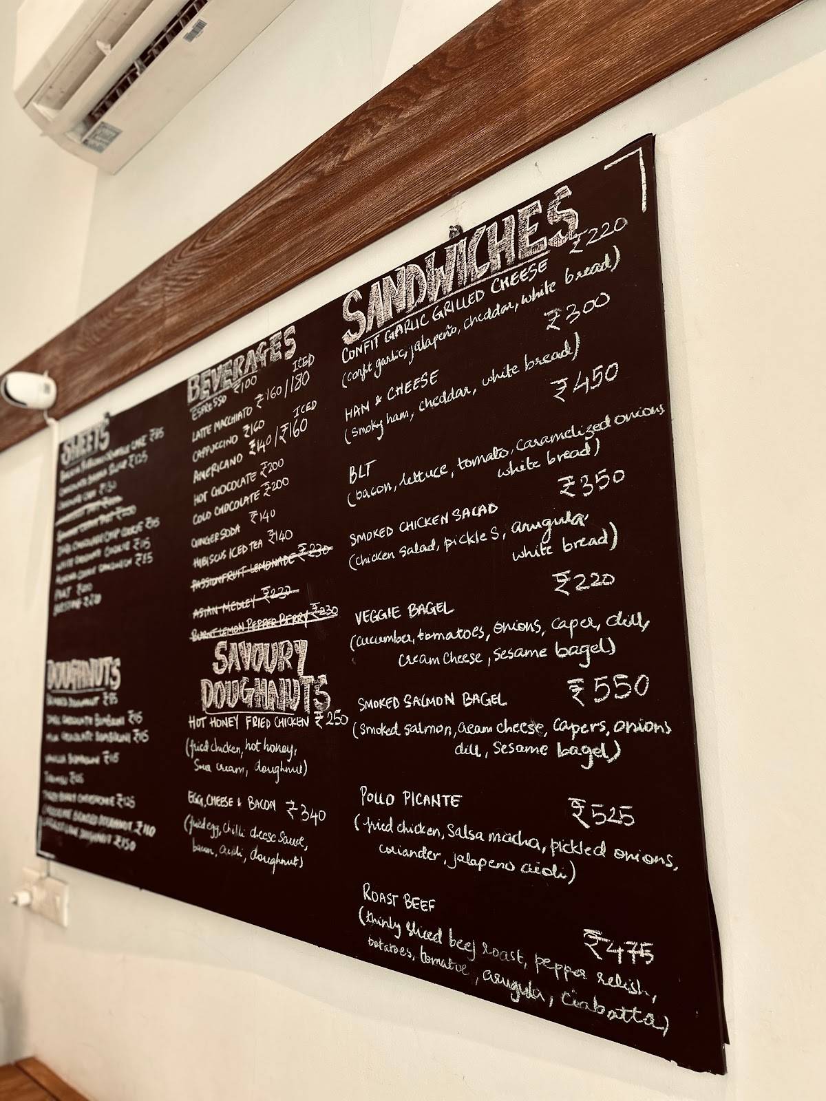 Menu at Larder and Folk, Dona Paula
