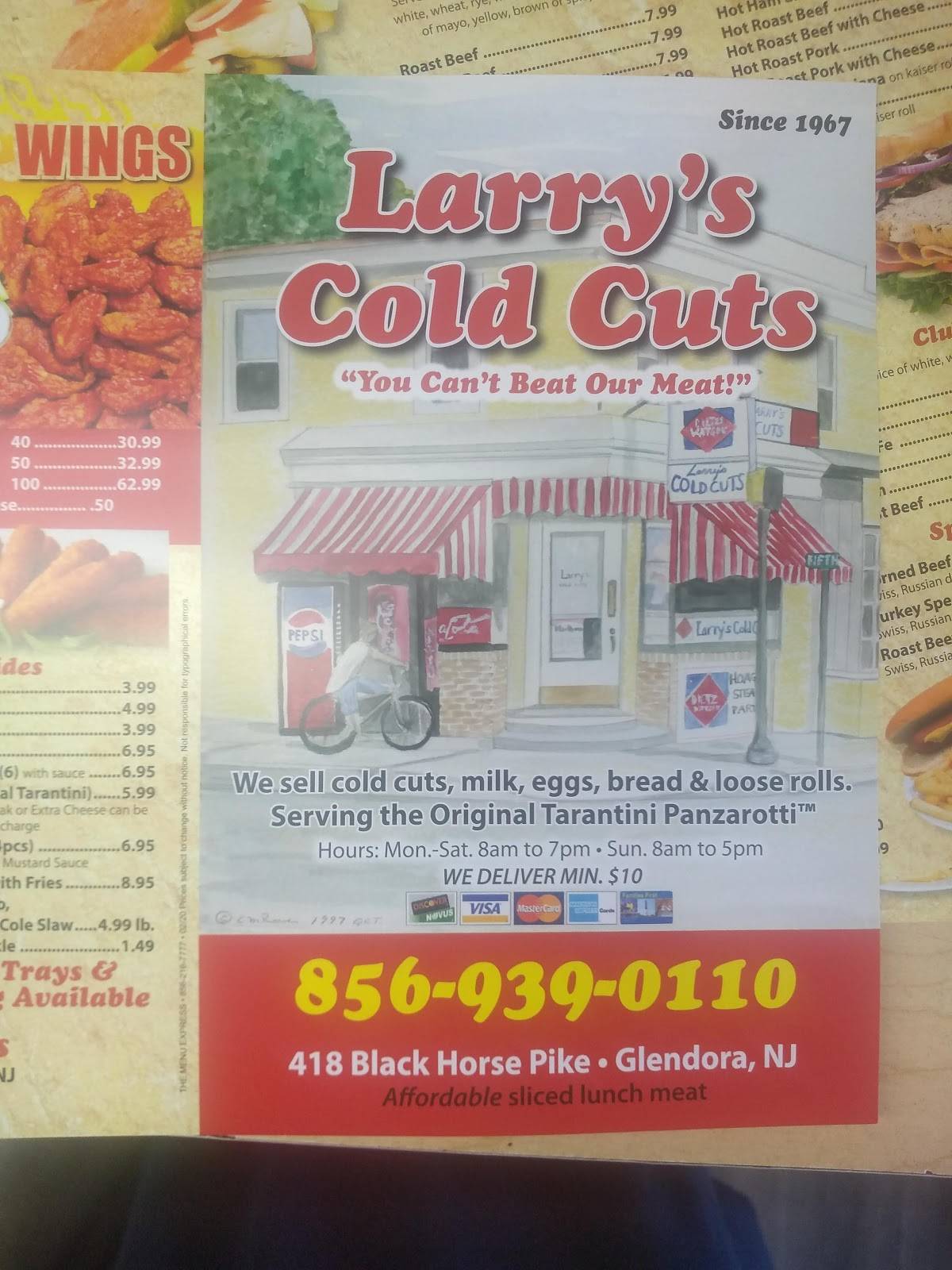 Menu at Larry's Cold Cuts restaurant, Runnemede