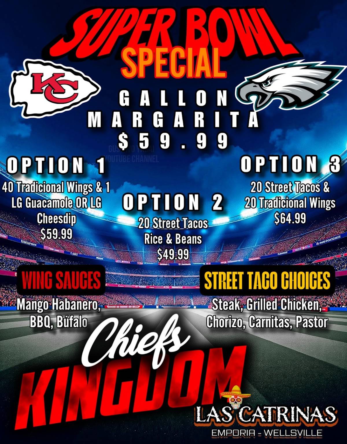 Menu at Las Catrinas Mexican Grill restaurant, Emporia