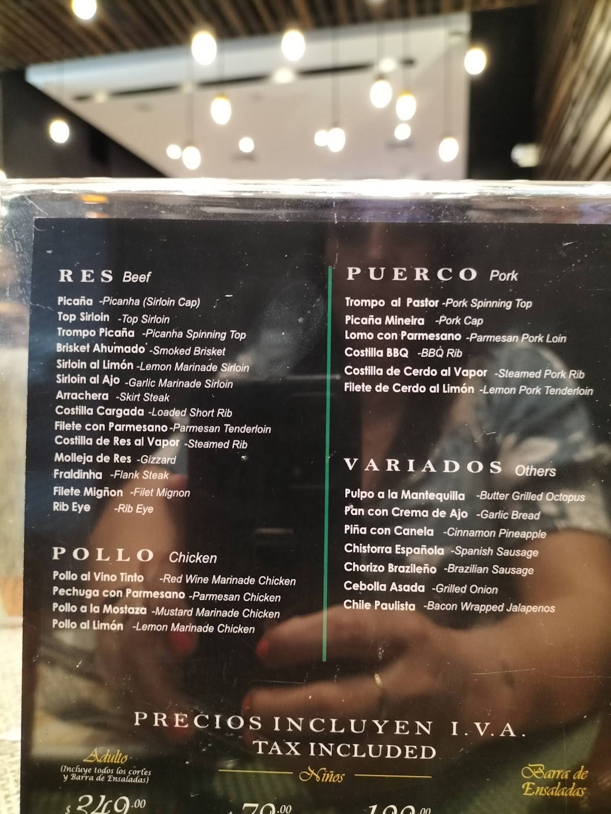 Carta de Las Espadas - Brazilian Steakhouse, Chihuahua, Perif. de la ...