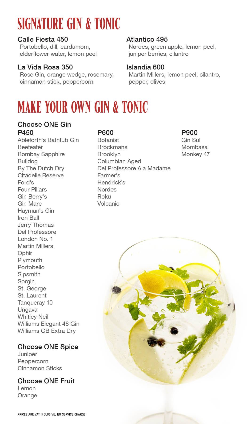 Menu at Las Flores restaurant, Makati, Salcedo Village